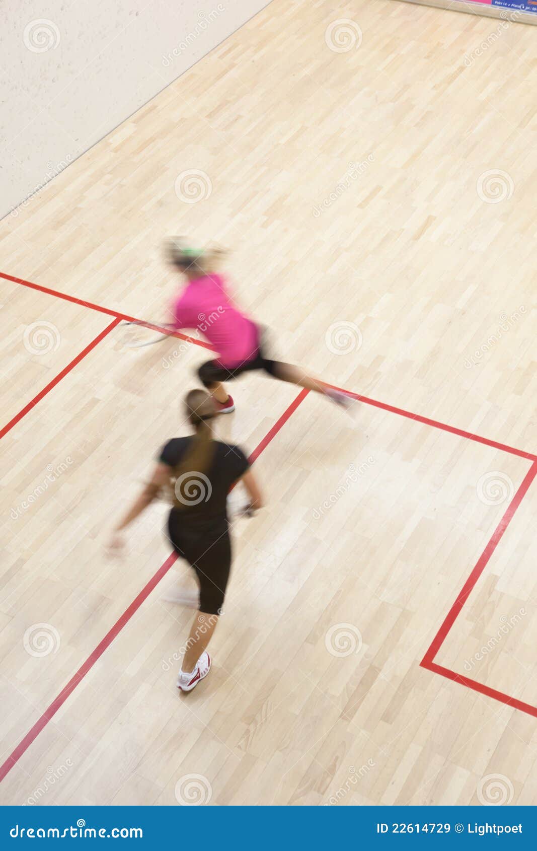 Two female squash players stock image. Image of court - 22614729