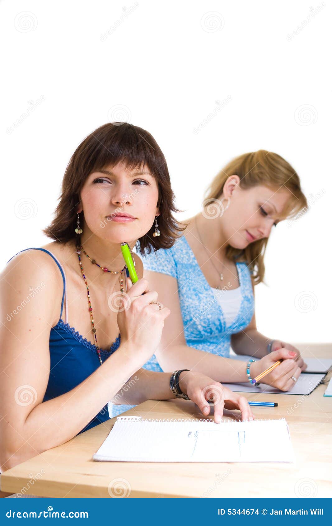 Female Students Answering Questionnaires Royalty-Free Stock Photo ...