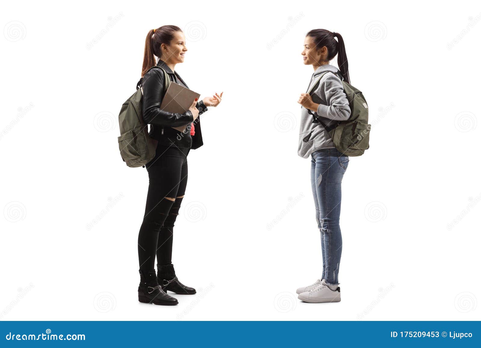 Two Female Students Talking Stock Image - Image of communicative ...