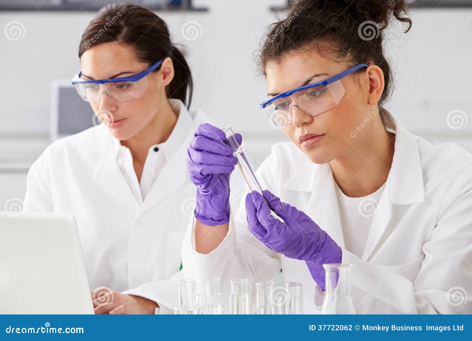 Two Female Technicians Working in Laboratory Stock Photo - Image of ... Two Female Technicians Working in Laboratory Stock Photo - Image of ...