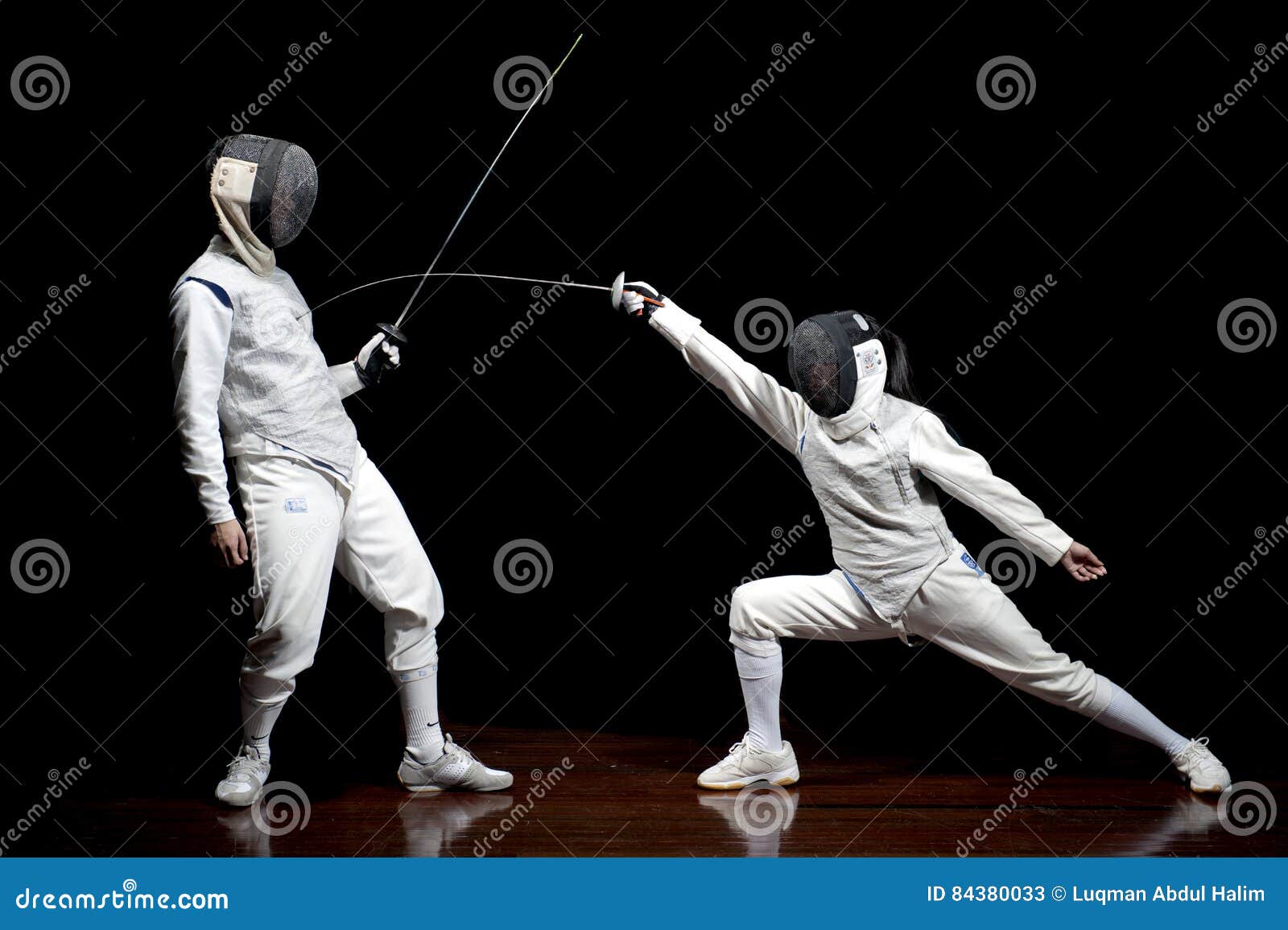 Two fencers sparring stock image. Image of champion, attack - 84380033