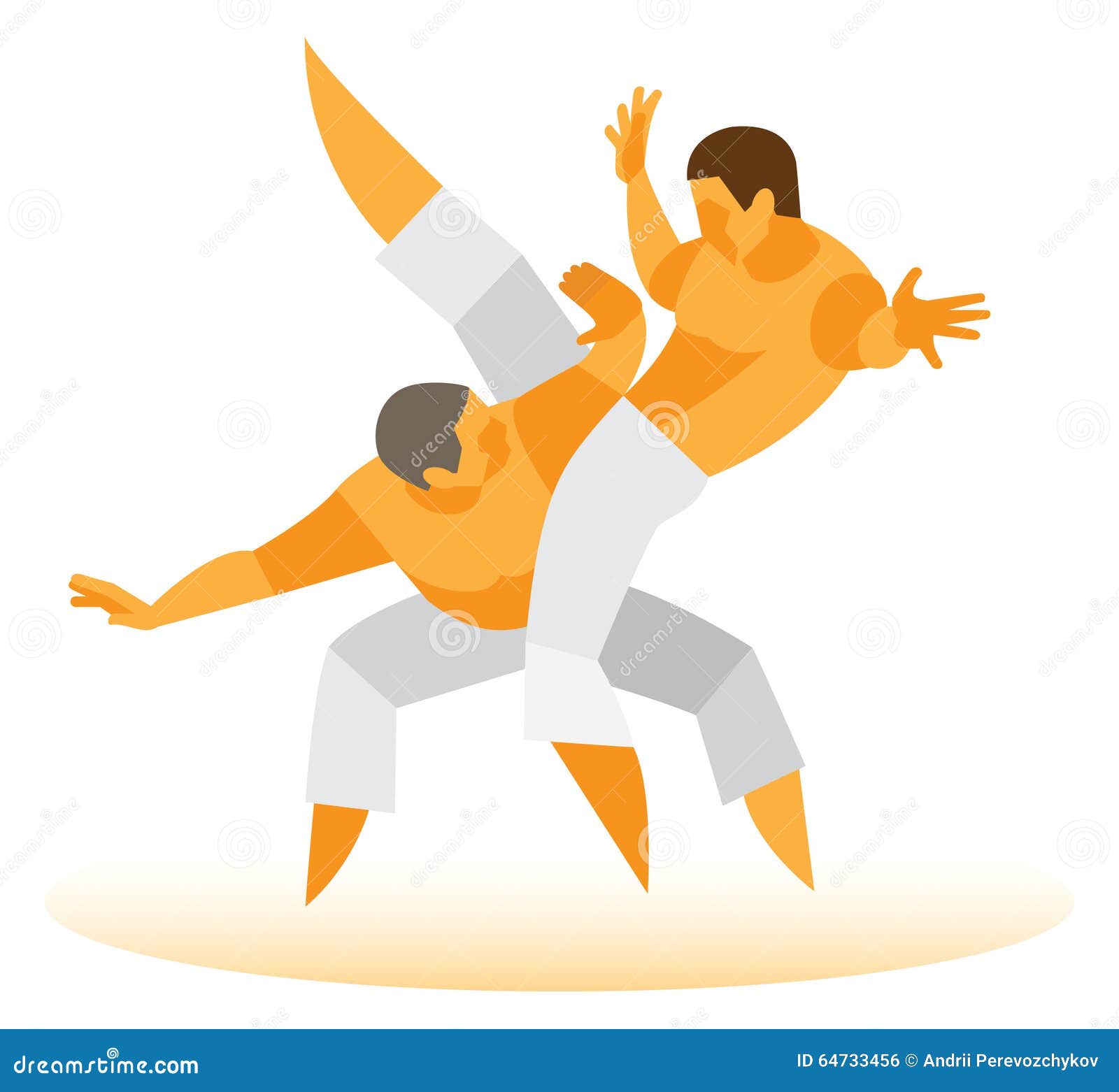 Two Fighters Engaged in Martial Arts Stock Vector - Illustration of ...