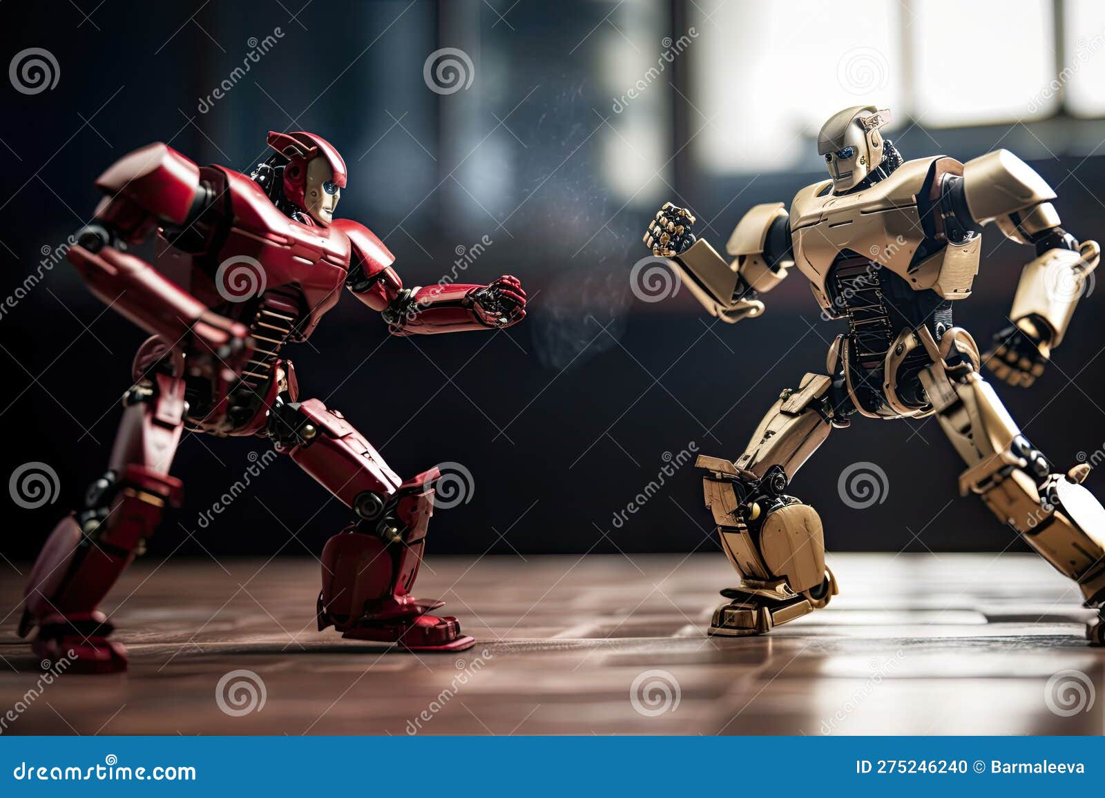 Two Fighting Robots. Epic Battle between Two Mechanical Characters ...