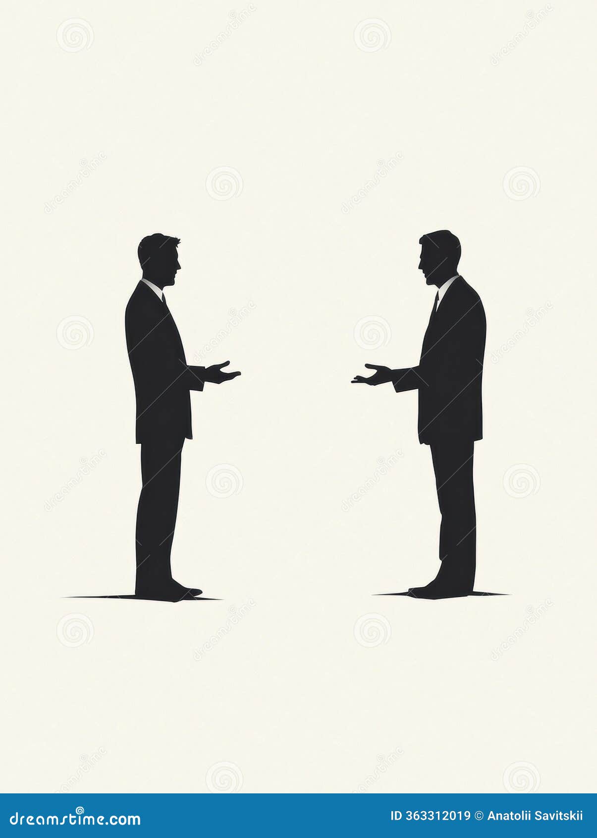 Two Silhouettes Engage in a Discussion, Conveying Dialogue and ...