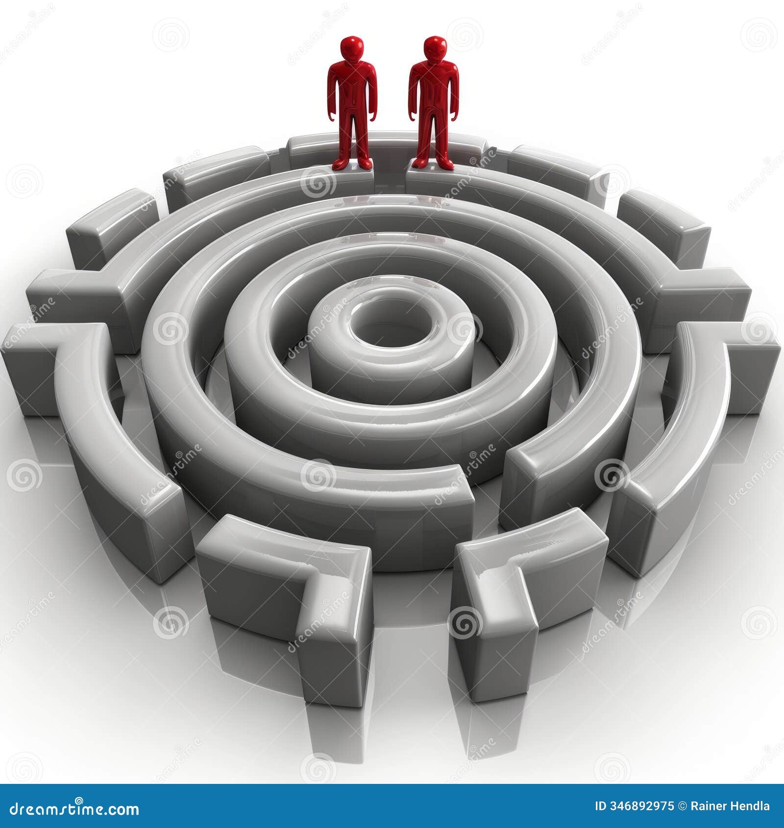Two Figures Standing in a Complex Maze, Representing Challenge and ...