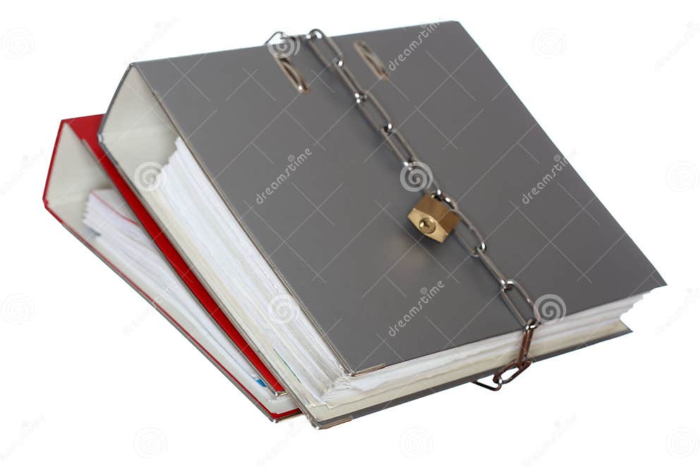 Two file folder with chain stock photo. Image of folder - 49231046