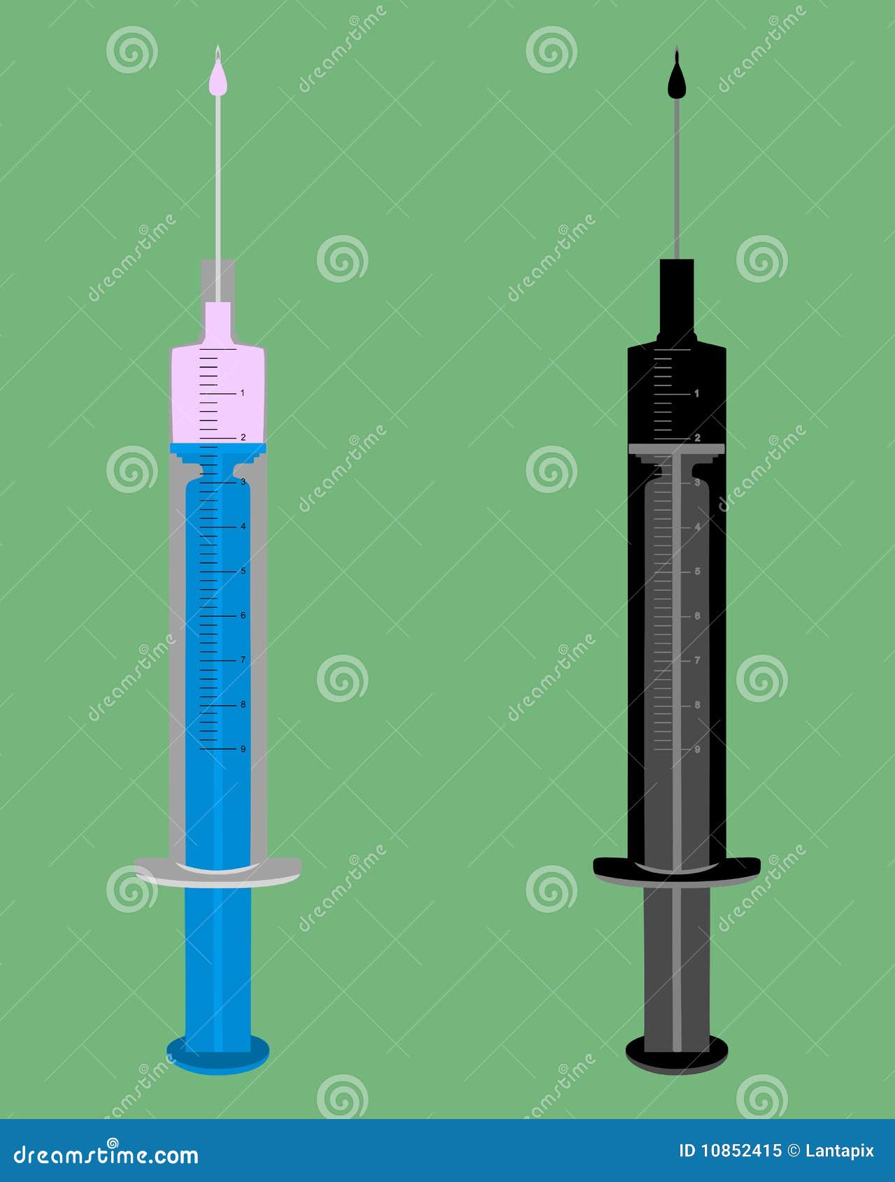 Two Filled Injections Cartoon Vector | CartoonDealer.com #10852415