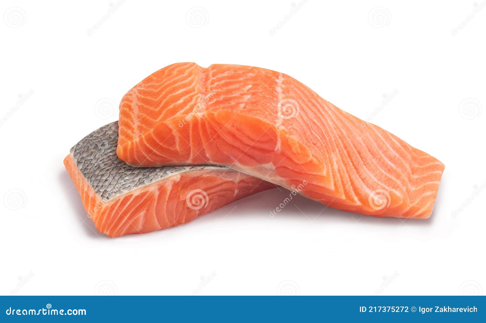 Two fillets of red fish. stock photo. Image of food - 217375272
