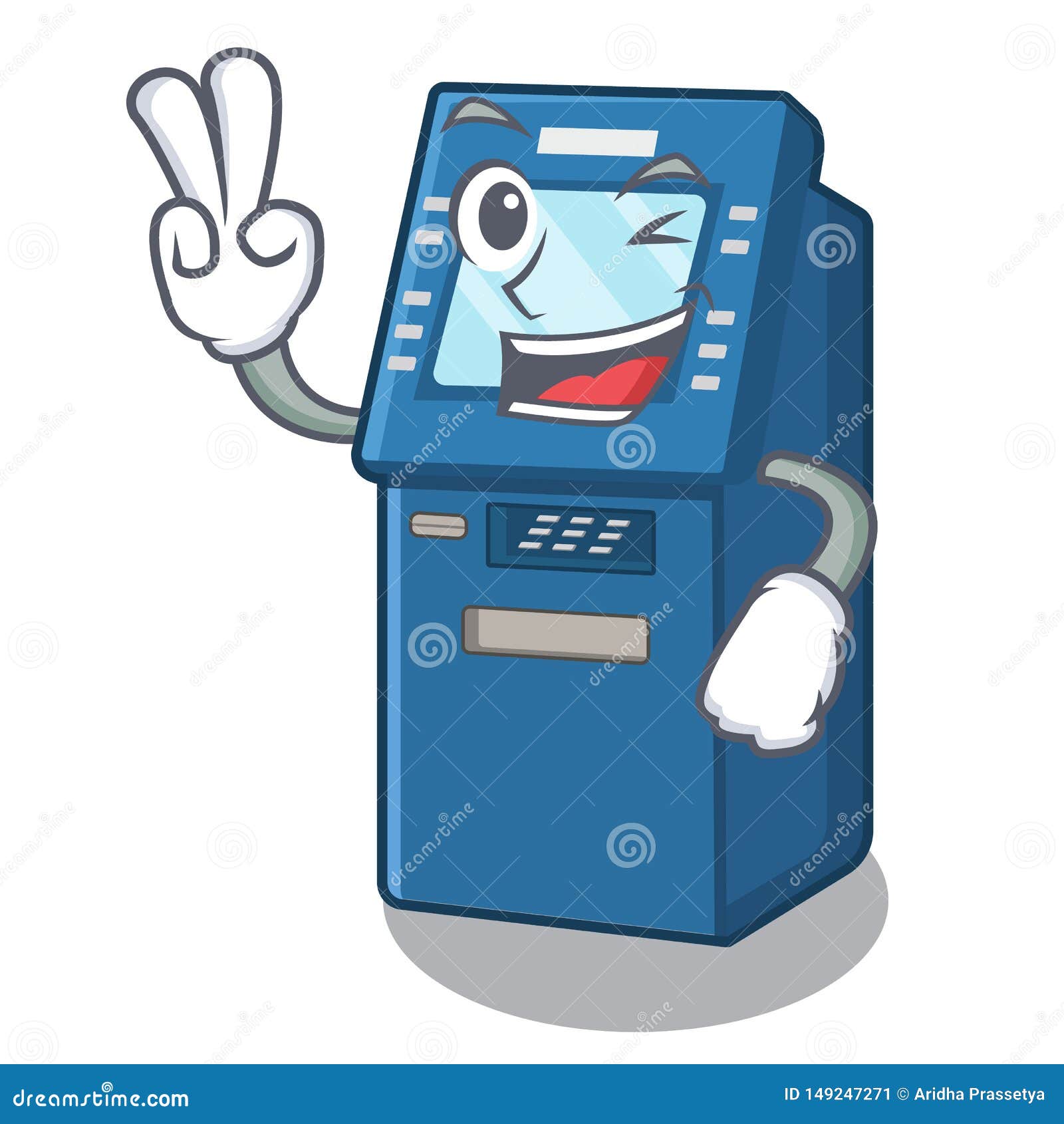 Two Finger ATM Machine in the Cartoon Shape Stock Vector - Illustration ...