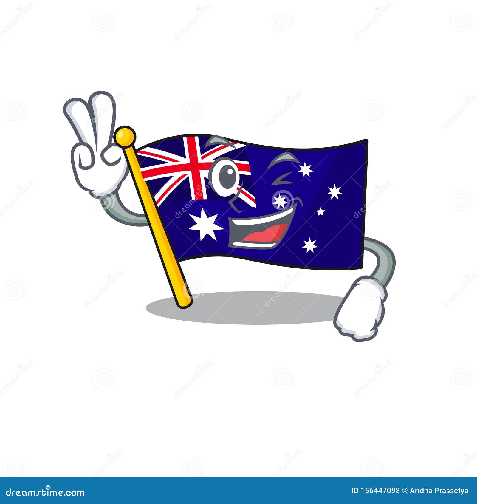Two Finger Australian Cartoon Flag Kept in Cupboard Stock Vector ...