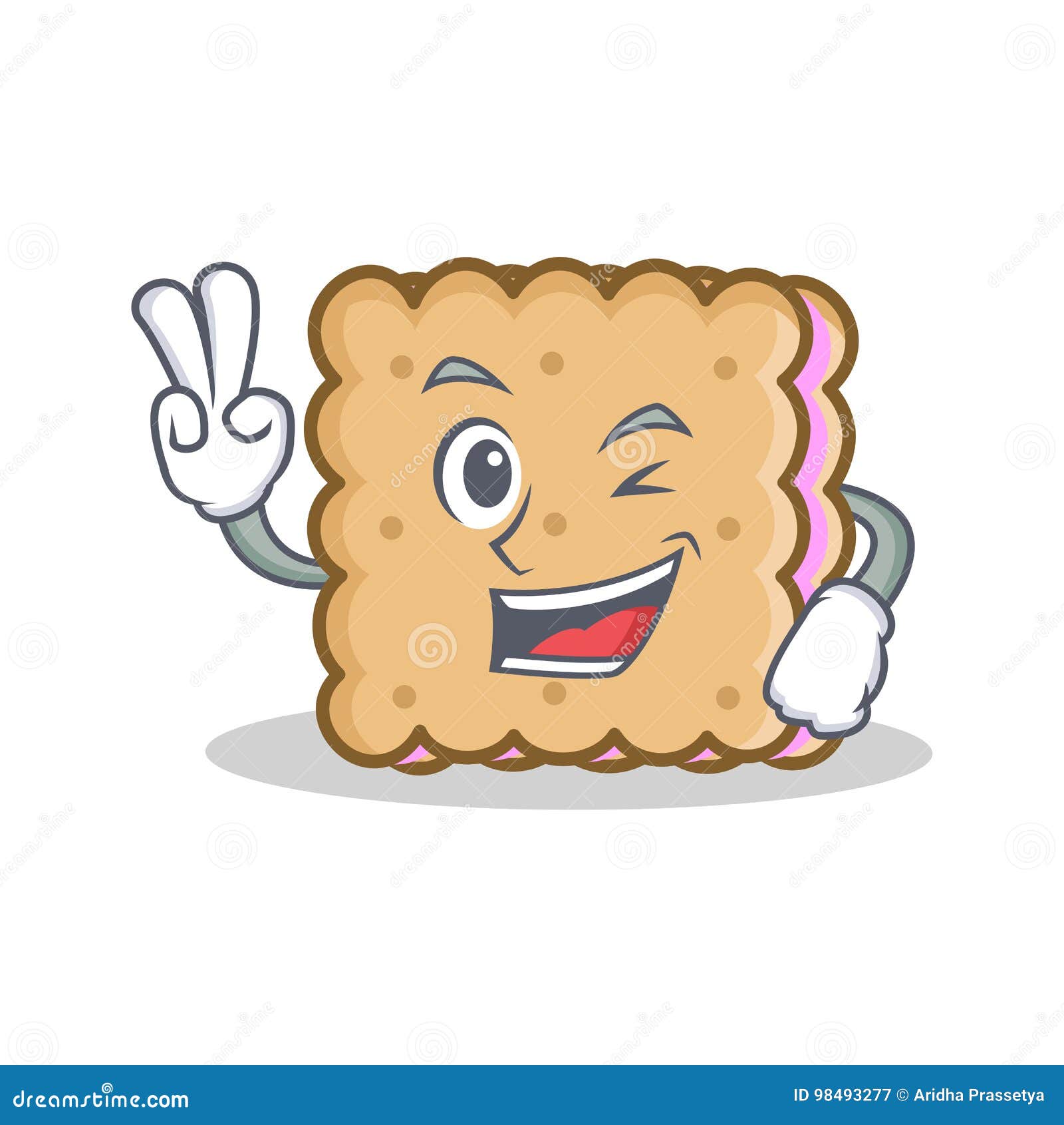Two Finger Biscuit Cartoon Character Style Stock Vector - Illustration ...