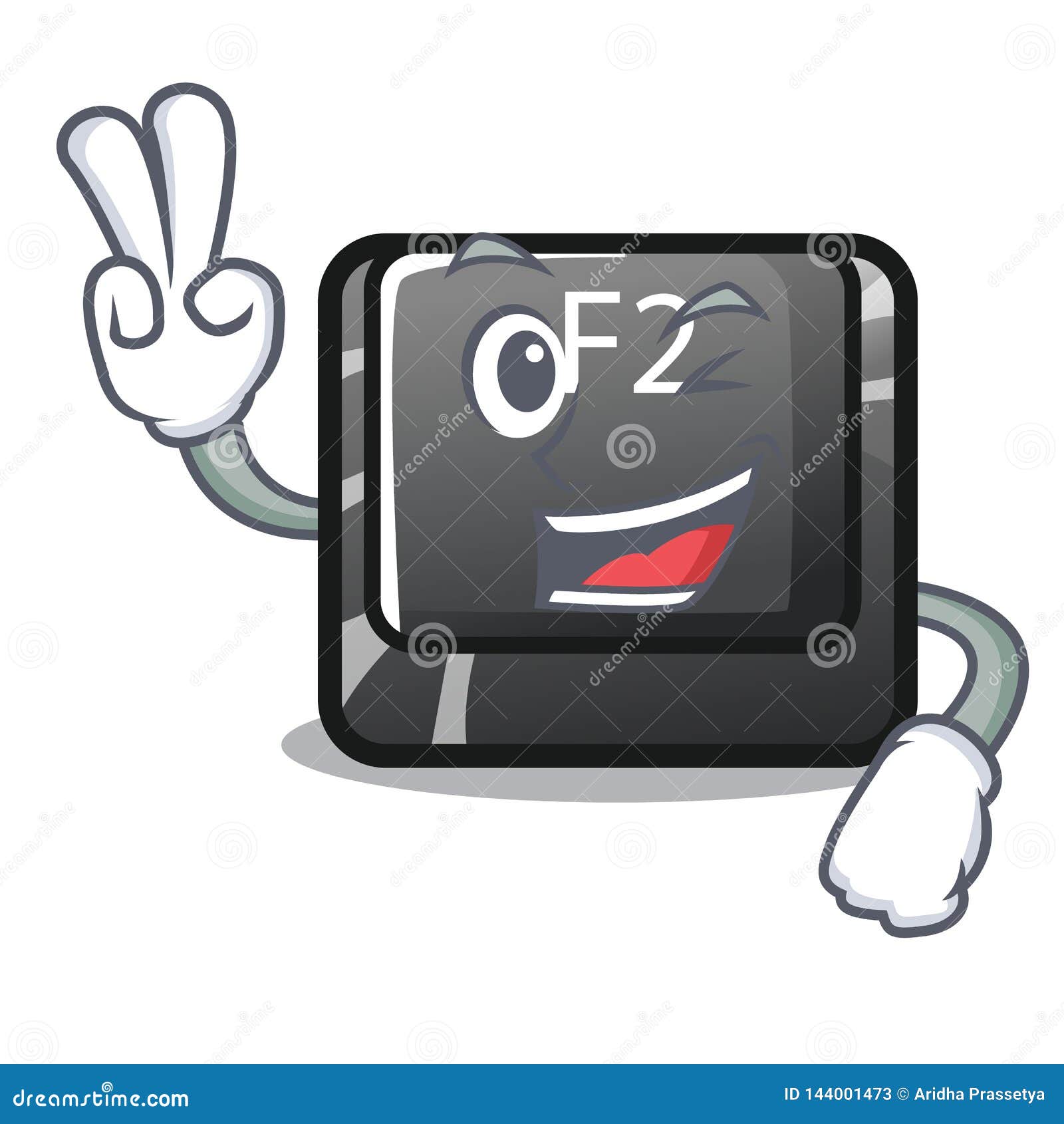 Two Finger Cartoon F2 Button on the Keyboard Stock Vector ...