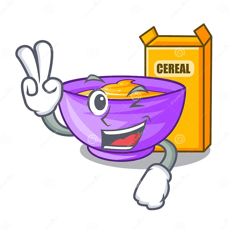 Two Finger Cereal Box In The Character Fridge Stock Vector
