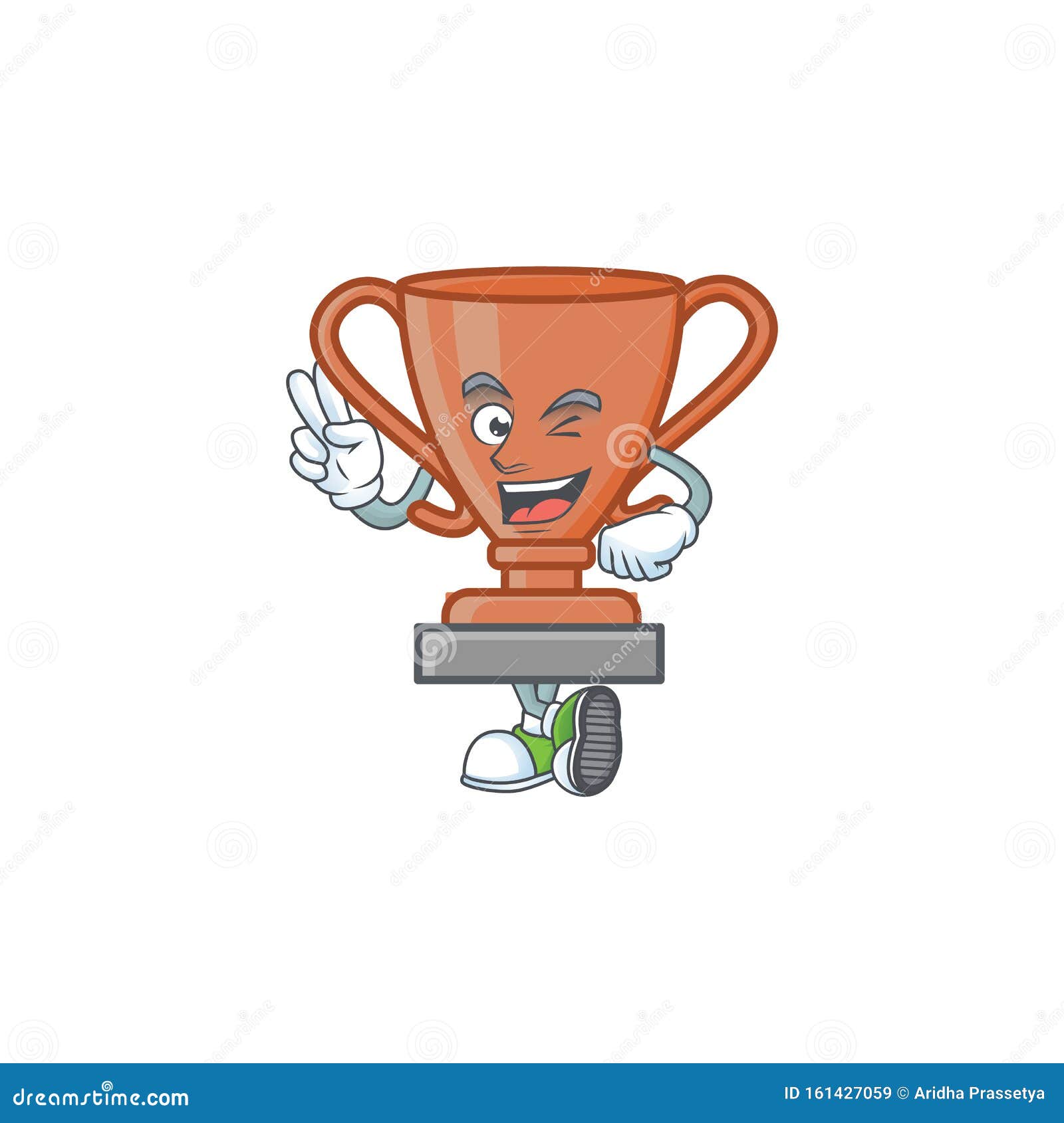 Two Finger Cup Bronze Trophy for Win Collection. Stock Vector ...