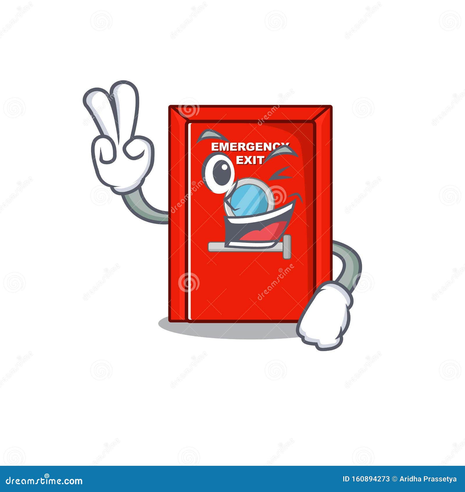 Two Finger Emergency Exit Door Isolated the Cartoon Stock Vector ...
