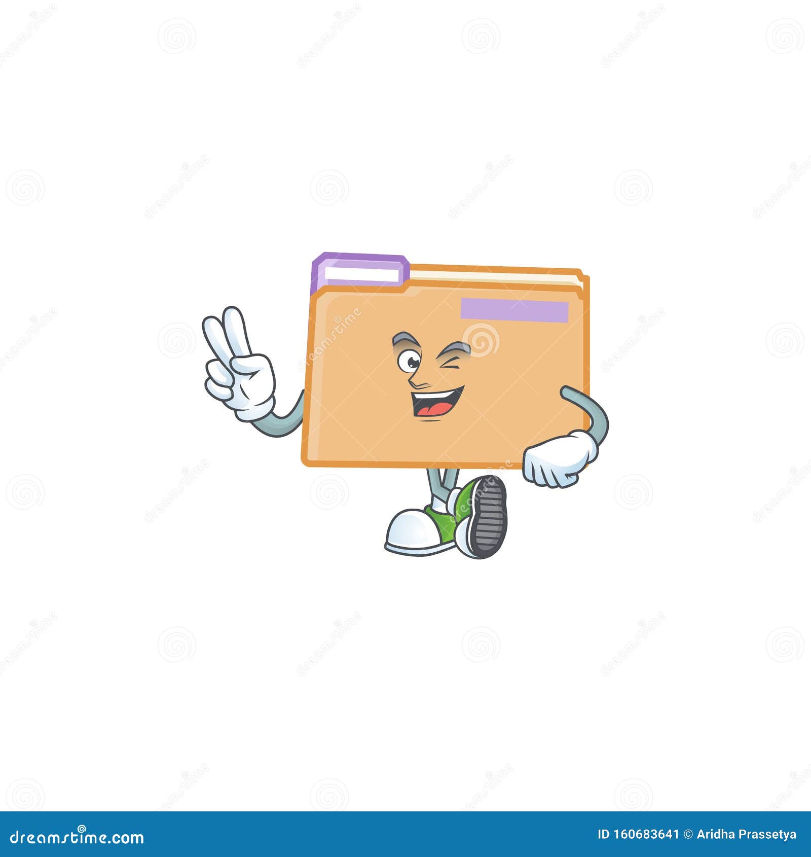 Two Finger Folder Icon with Character the Mascot Stock Vector ...