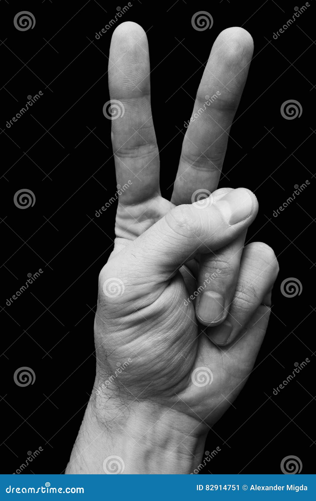 The Two Finger Gesture Hand Isolated Stock Image - Image of single ...