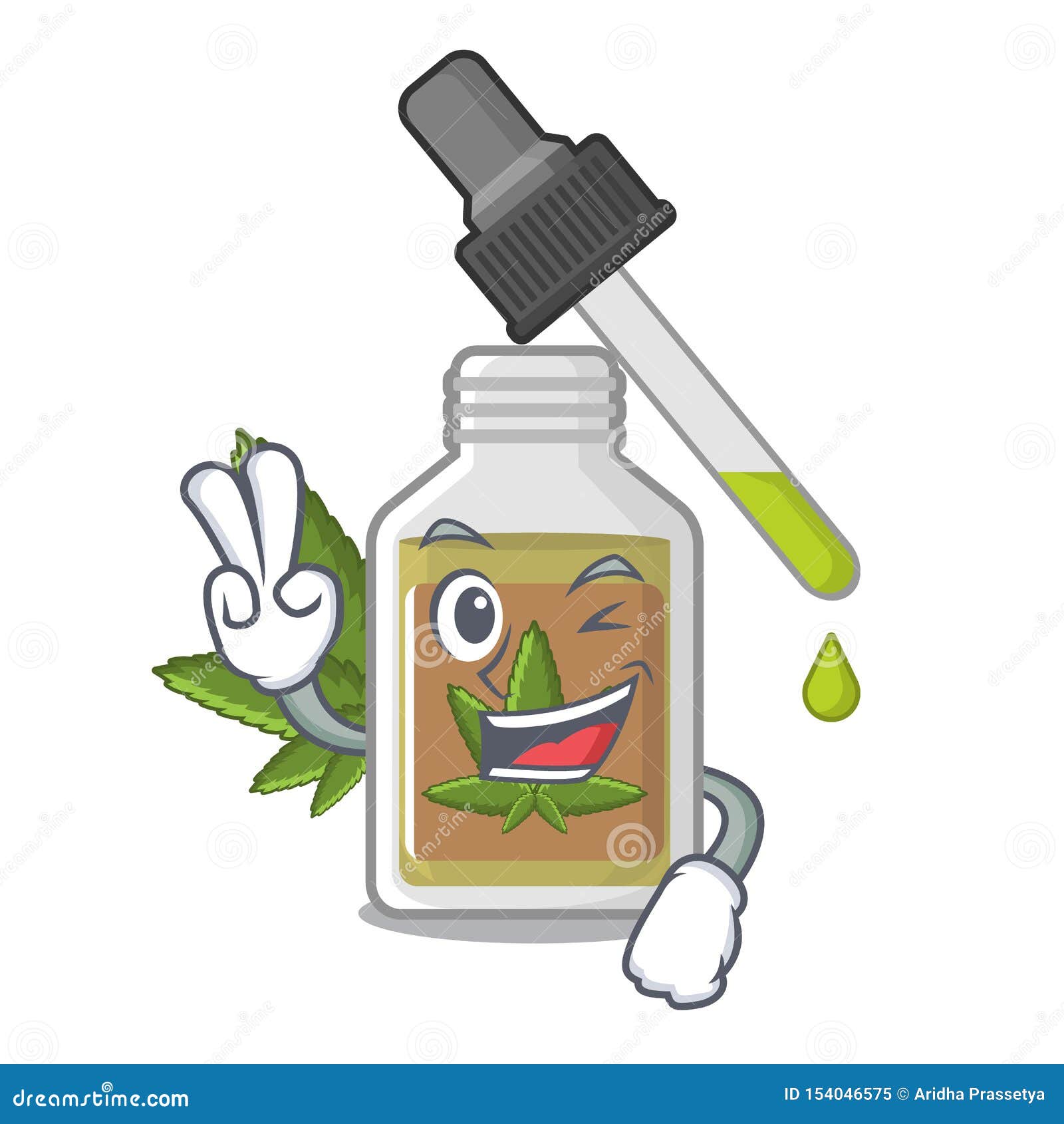 Two Finger Hemp Oil in the Cartoon Shape Stock Vector - Illustration of ...