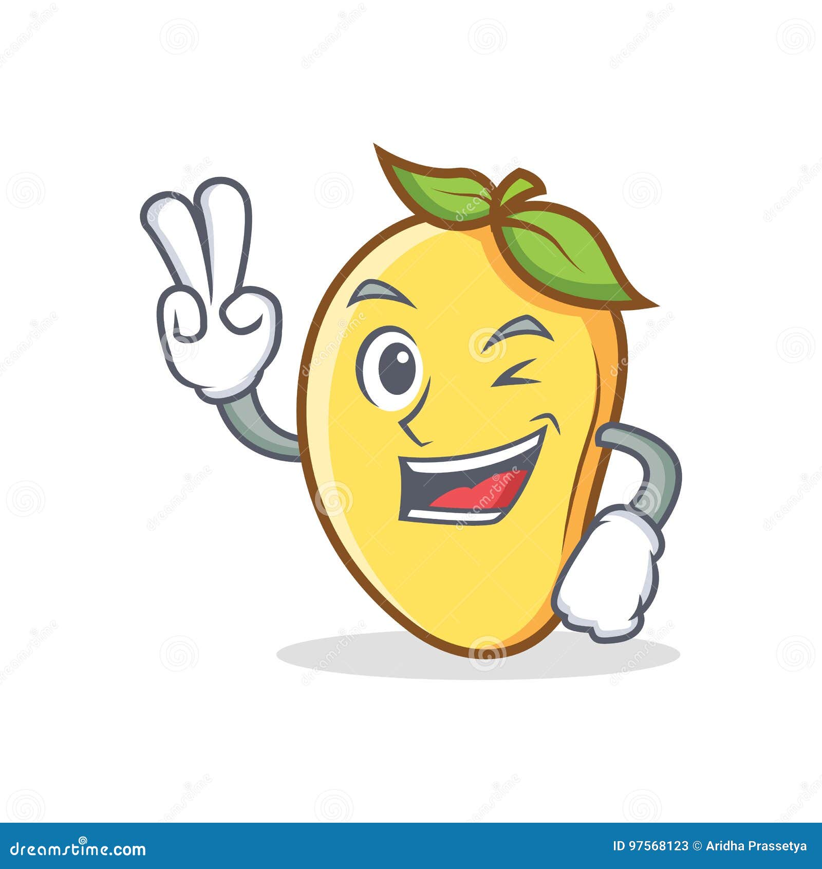 Two Finger Mango Character Cartoon Mascot Stock Vector - Illustration ...