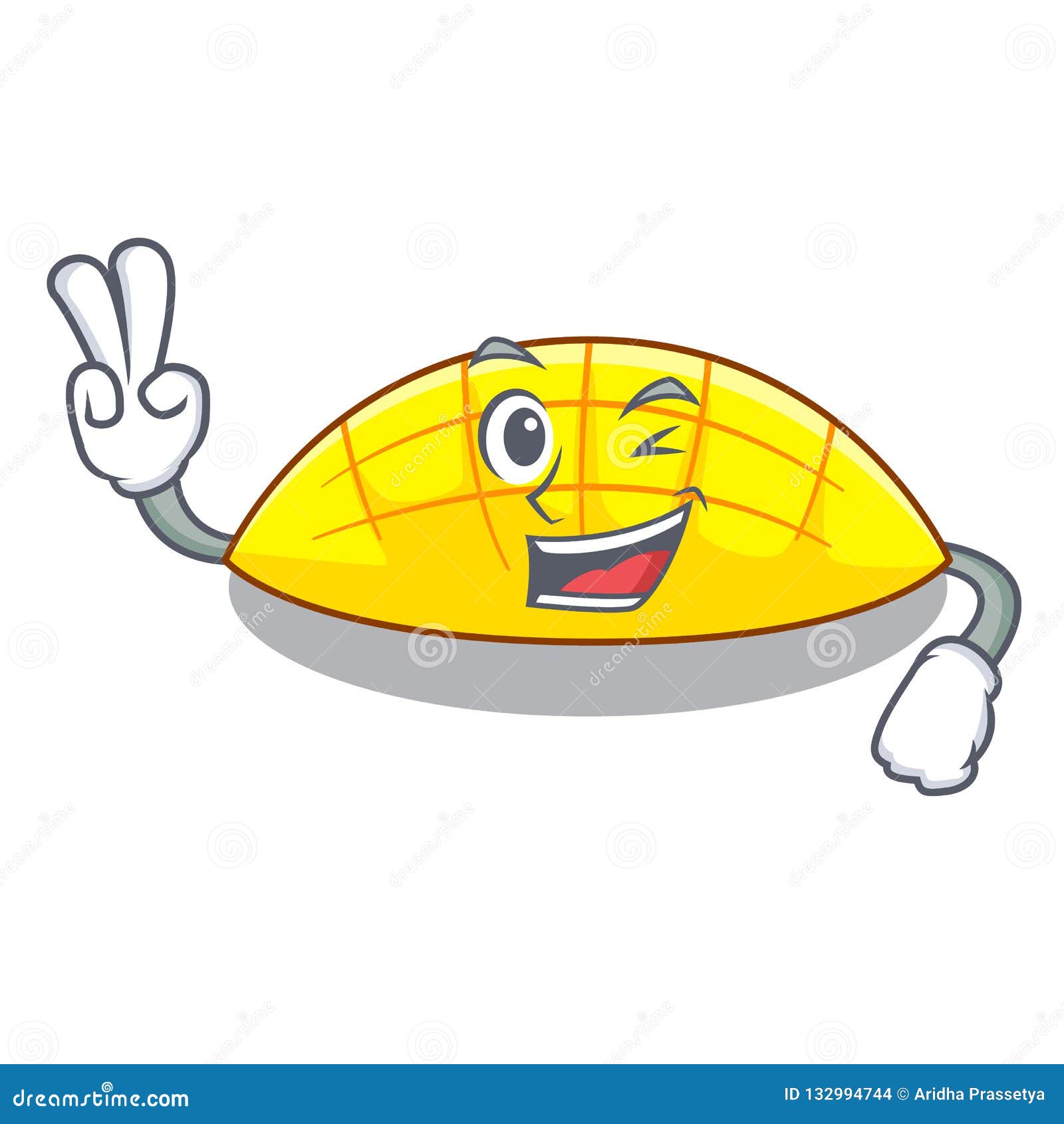 Two Finger Mango Slices on the Over Cartoon Stock Vector - Illustration ...
