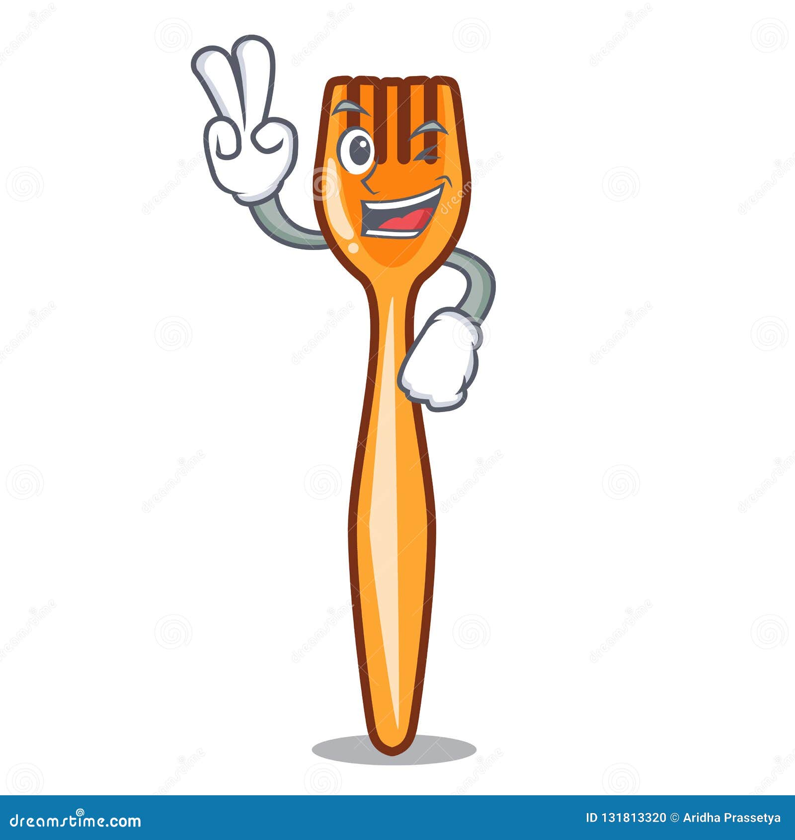 Two Finger Plastic Fork Cartoon with the Isolated Stock Vector ...