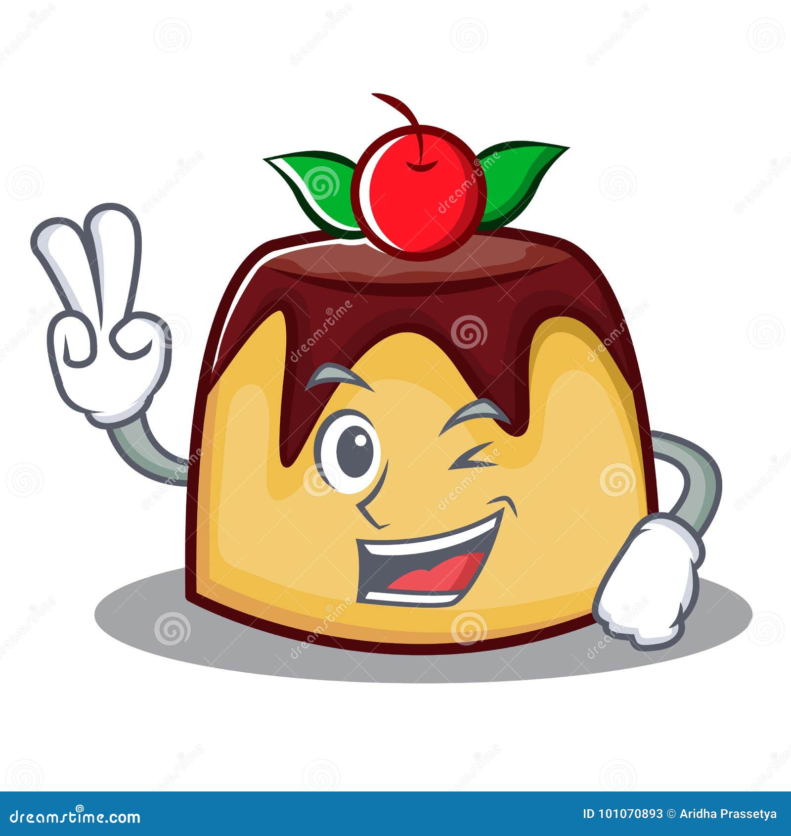 Two Finger Pudding Character Cartoon Style Stock Vector - Illustration ...