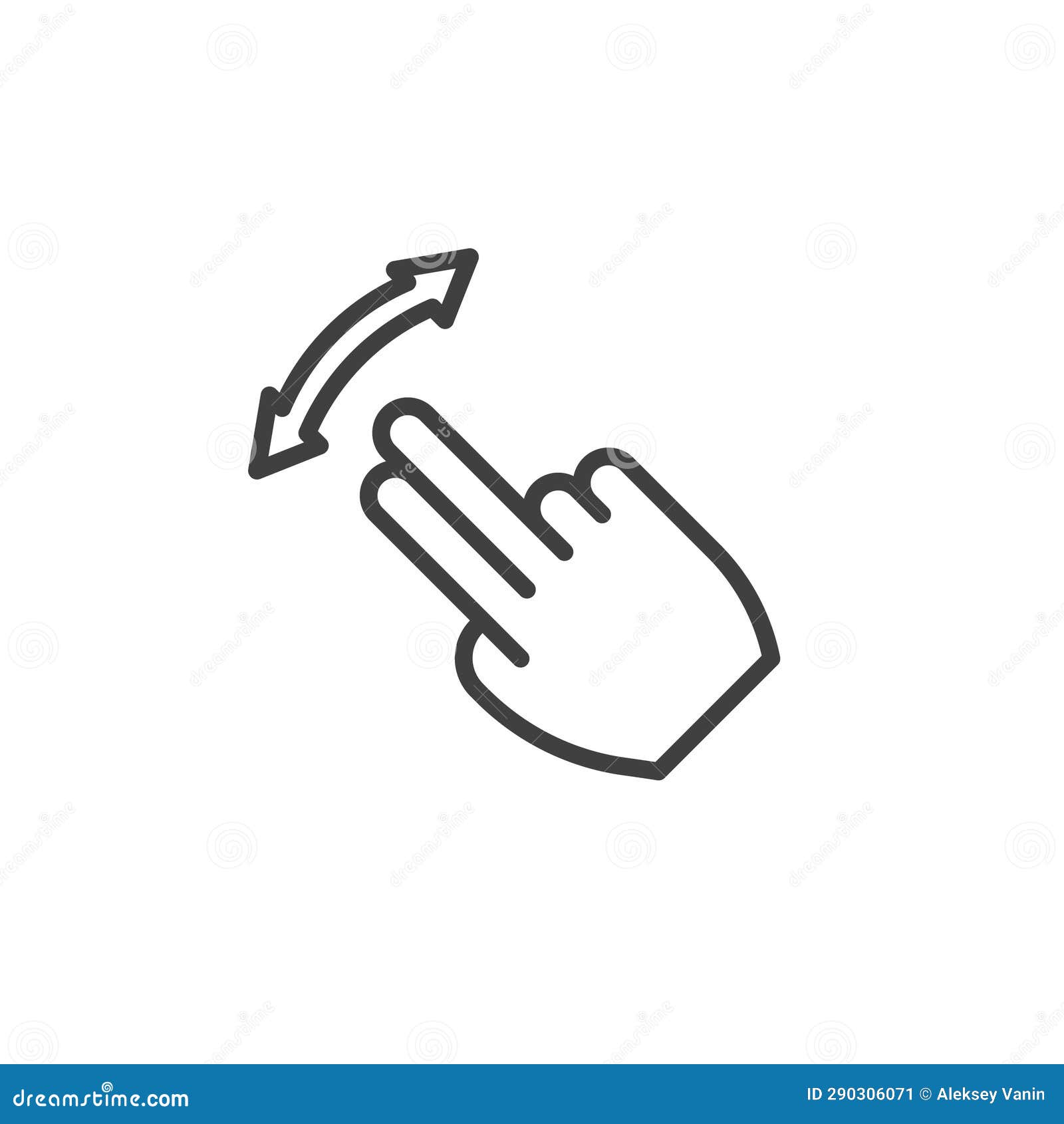 Two Finger Scroll Gesture Line Icon Stock Vector - Illustration of hand ...