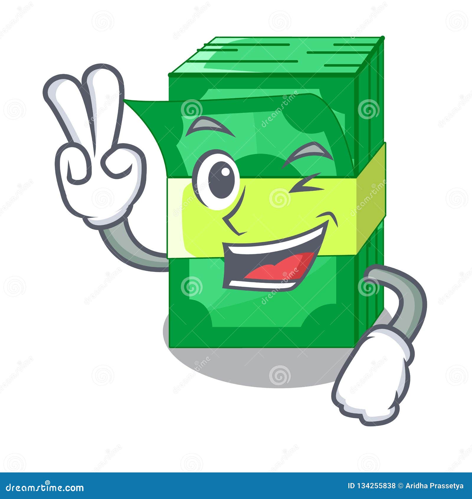 Two Finger Stack of Dollars Isolated on Mascot Stock Vector ...