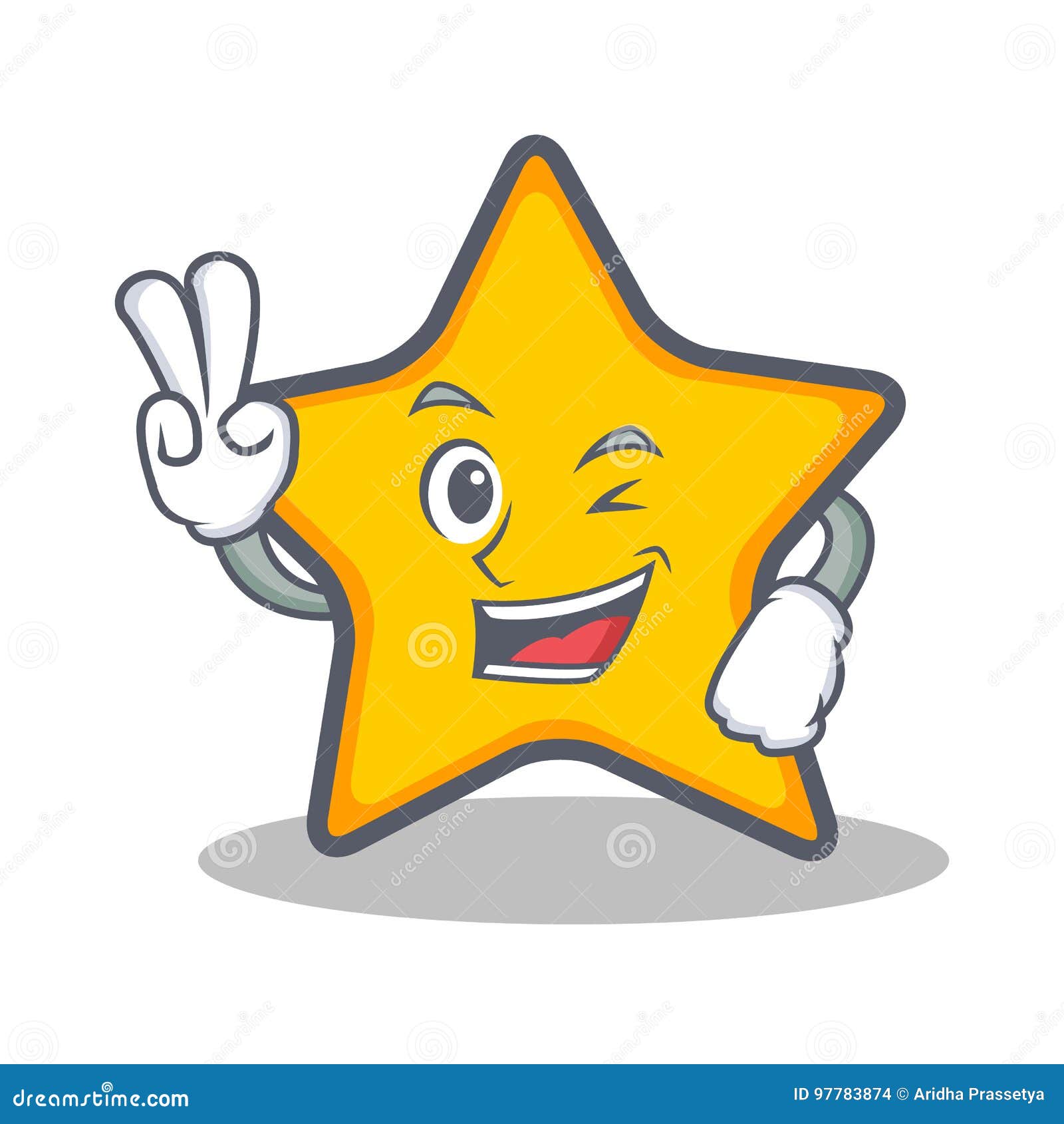 Two Finger Star Character Cartoon Style Stock Vector - Illustration of ...