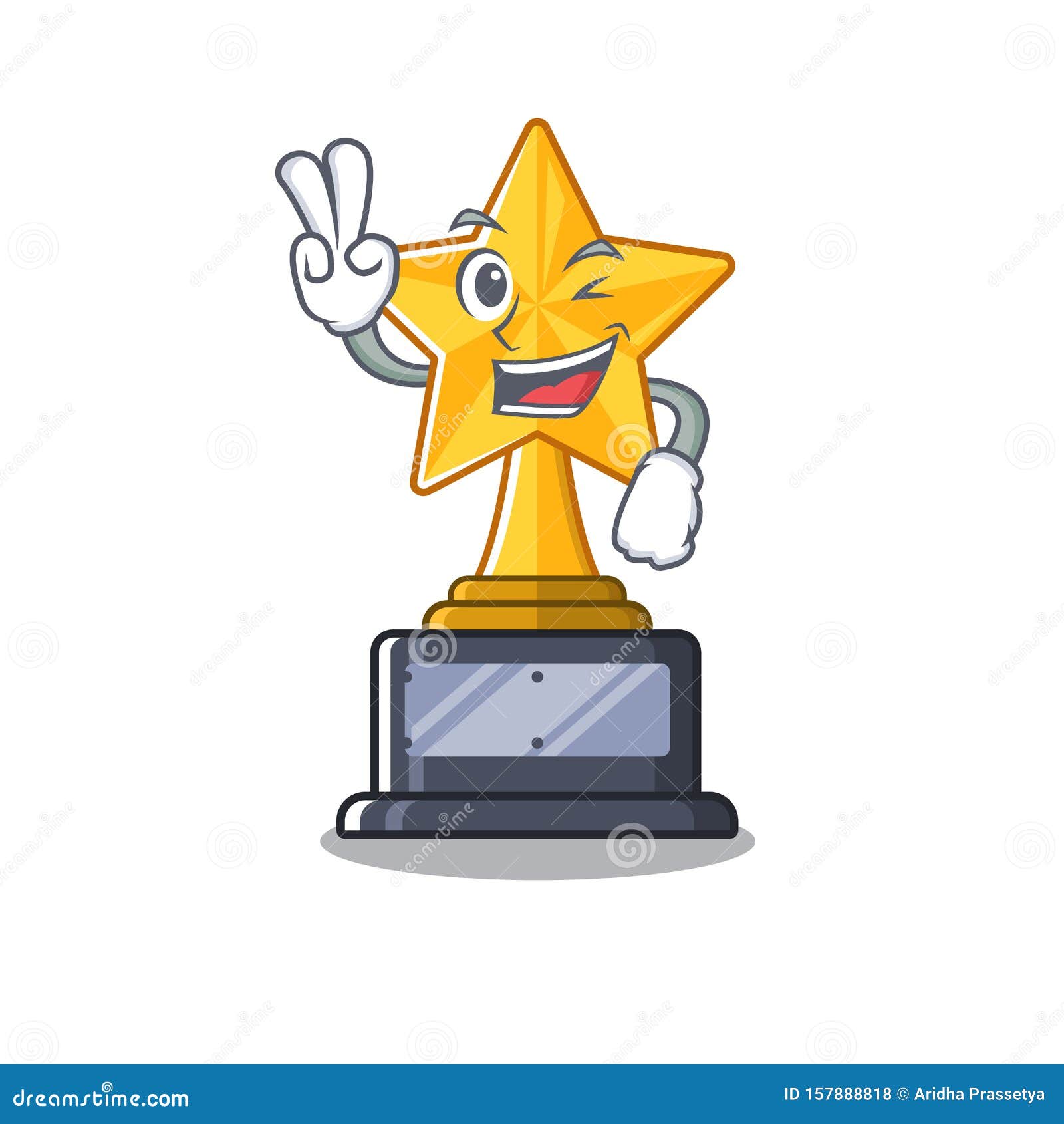 Two Finger Star Trophy with the Character Shape Stock Vector ...