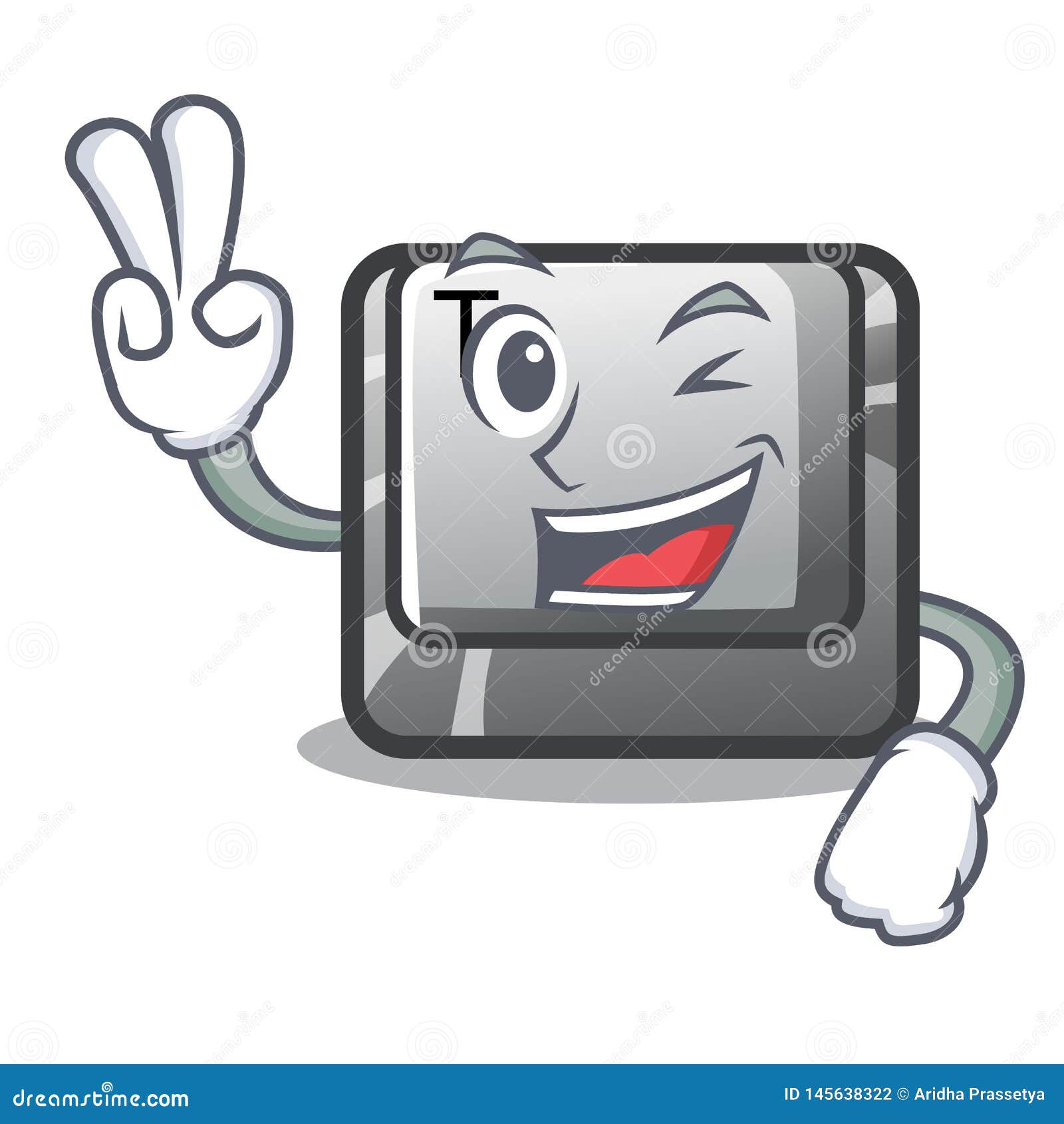 Two Finger T Button Installed on Character Computer Stock Vector ...