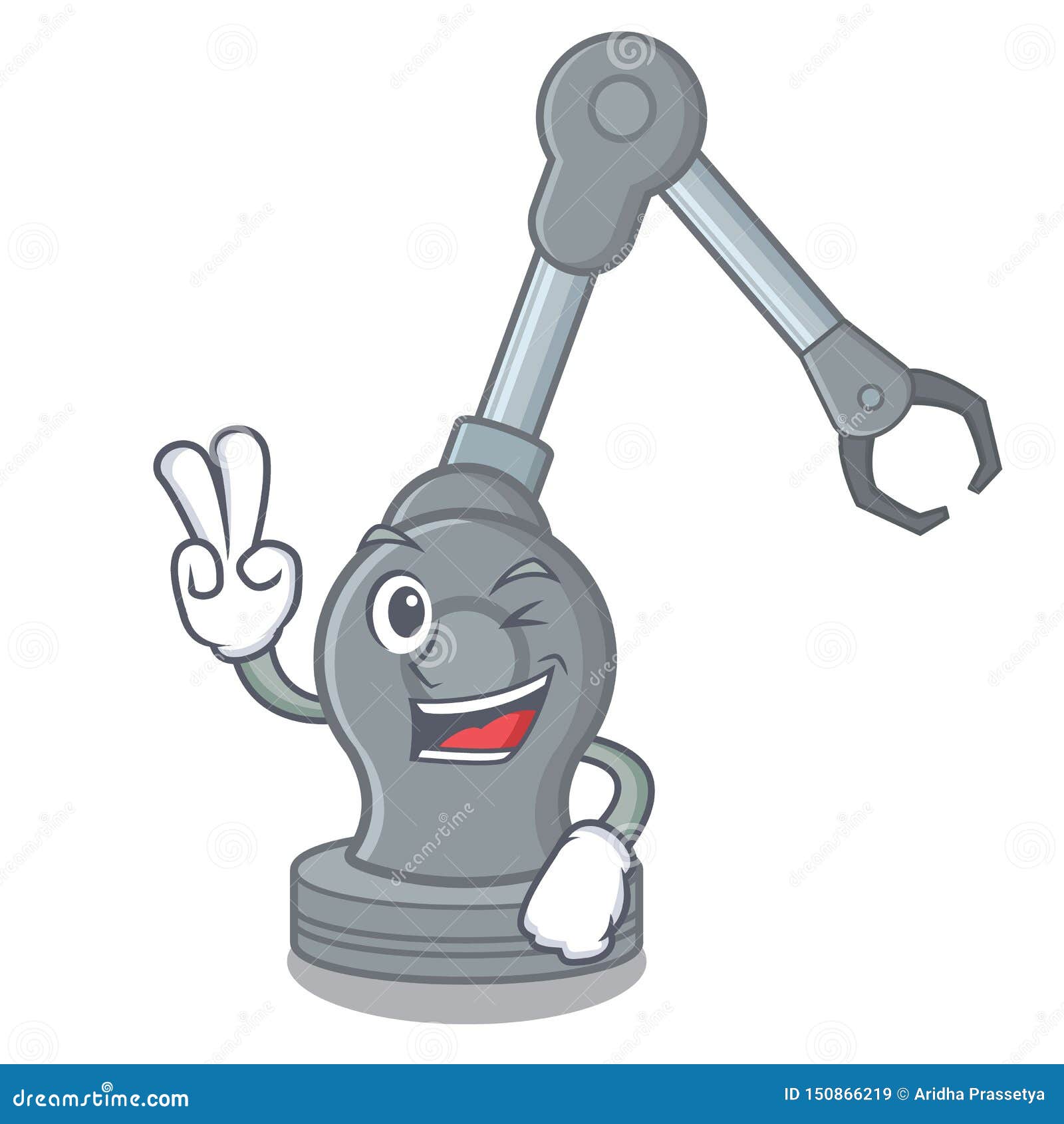 Two Finger Toy Robotic Arm Machine on Cartoon Shape Stock Vector ...