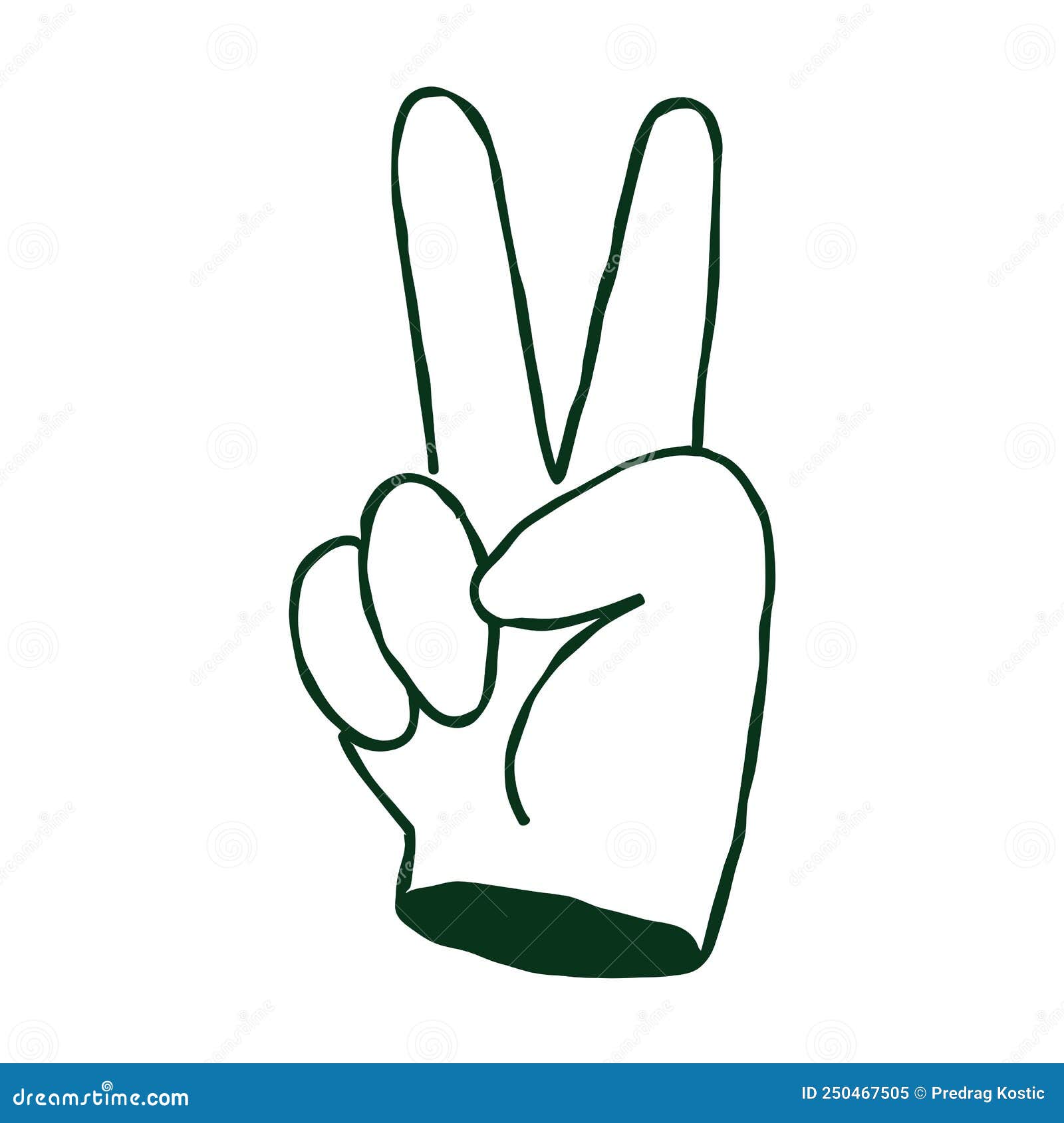 Two finger up icon stock illustration. Illustration of drawing - 250467505