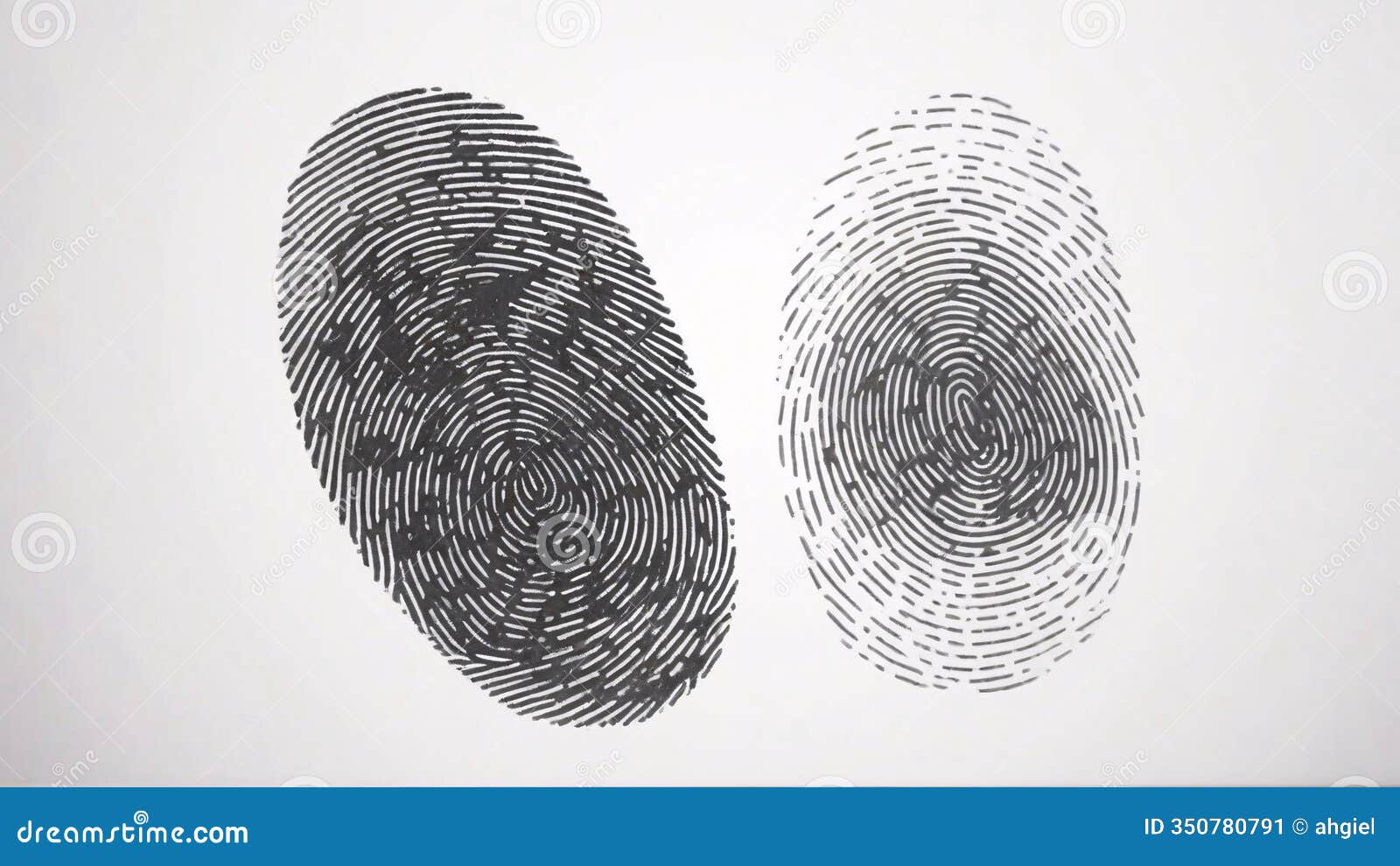 Two Fingerprint Illustrations on a White Background Stock Illustration ...