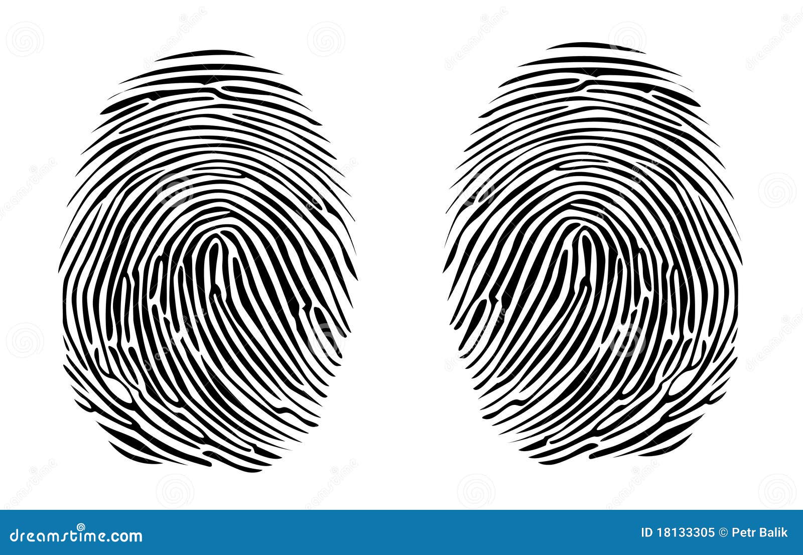 Two fingerprints stock illustration. Illustration of document - 18133305
