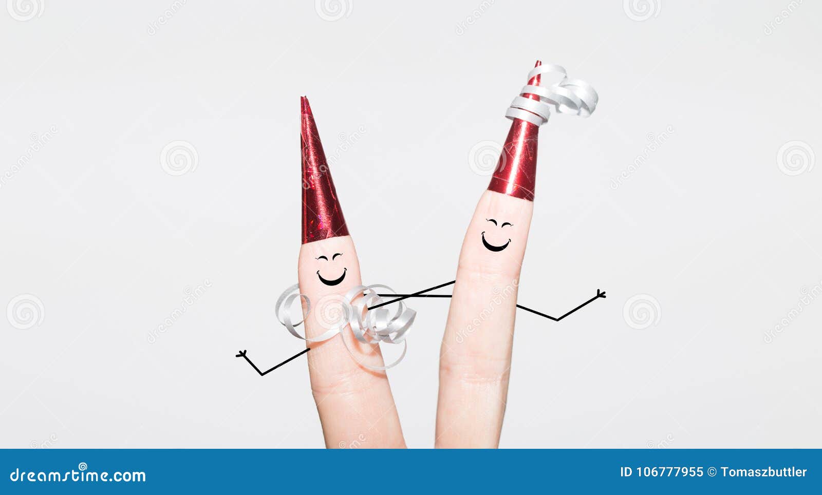 Two Fingers Celebrating on a Party Stock Image - Image of fireworks ...