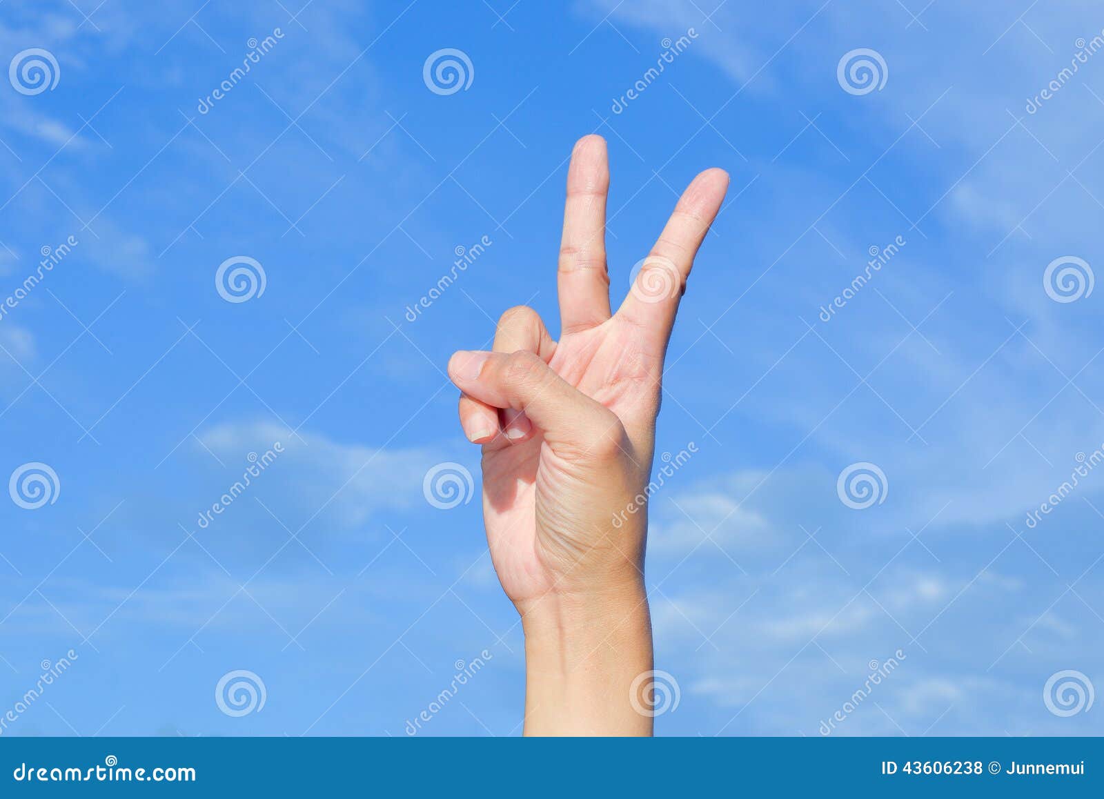Two Fingers Counting - Hand Gesture Stock Photo - Image of open, count ...