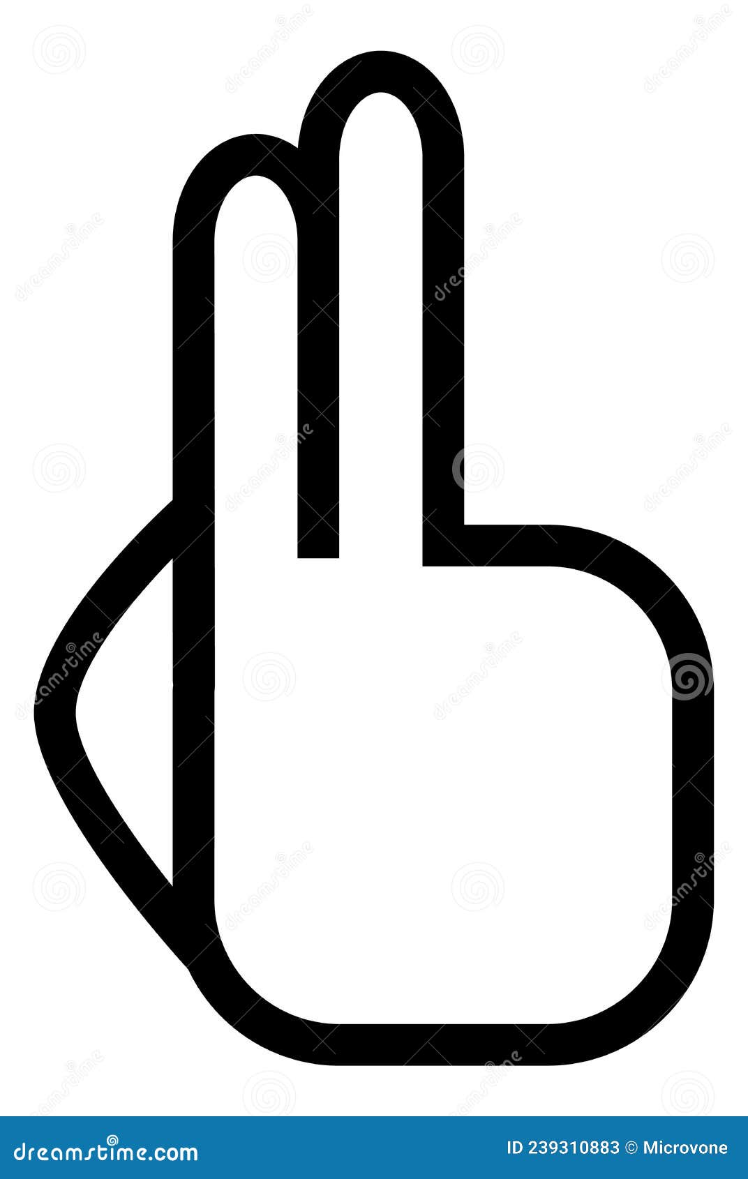 Two Fingers Icon. Hand Gesture Symbol in Linear Style Stock Vector ...