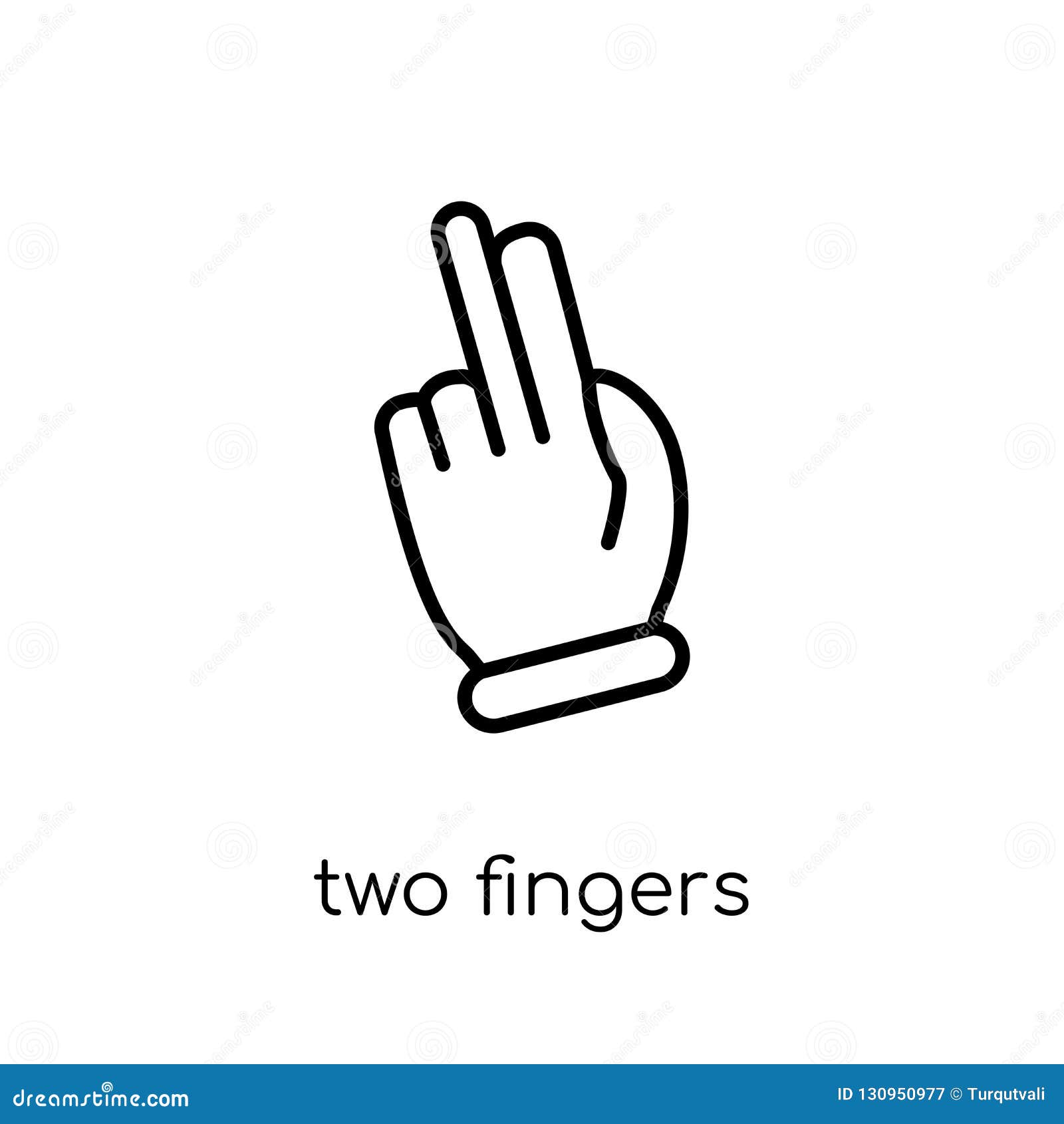 Two Fingers Icon. Trendy Modern Flat Linear Vector Two Fingers I Stock Vector - Illustration of ...