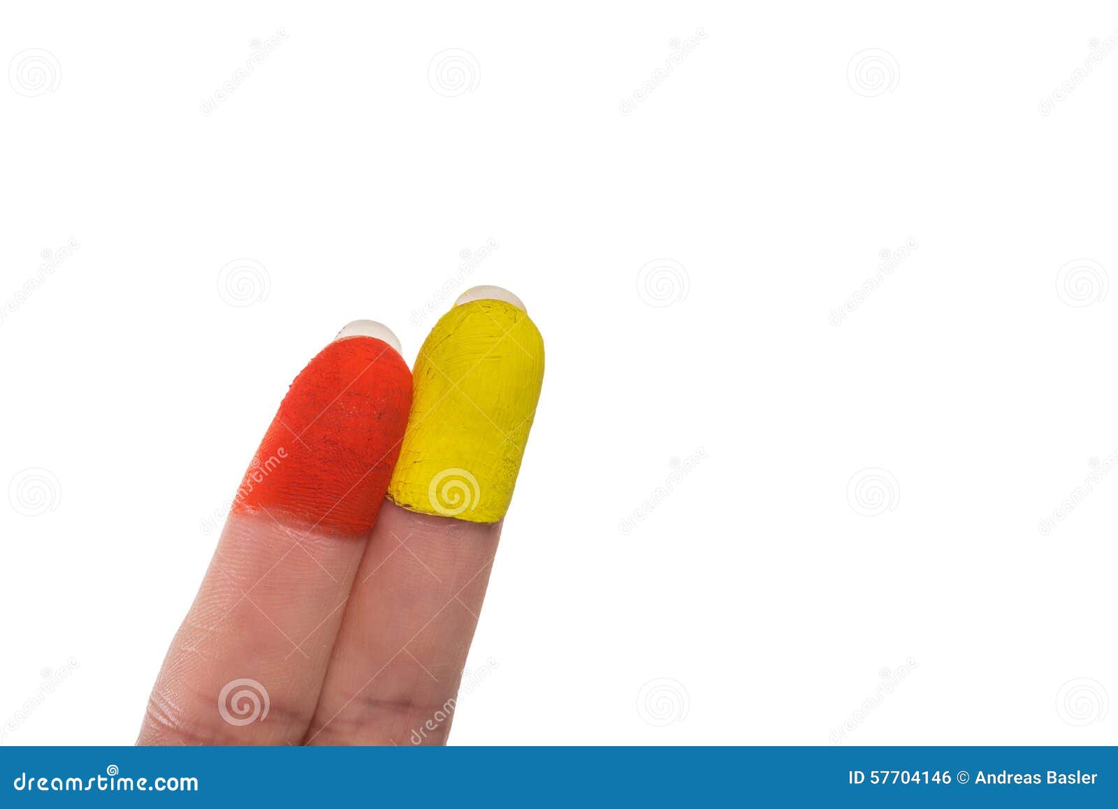 Two Fingers with Painted Finger Tips Stock Photo - Image of isolated ...