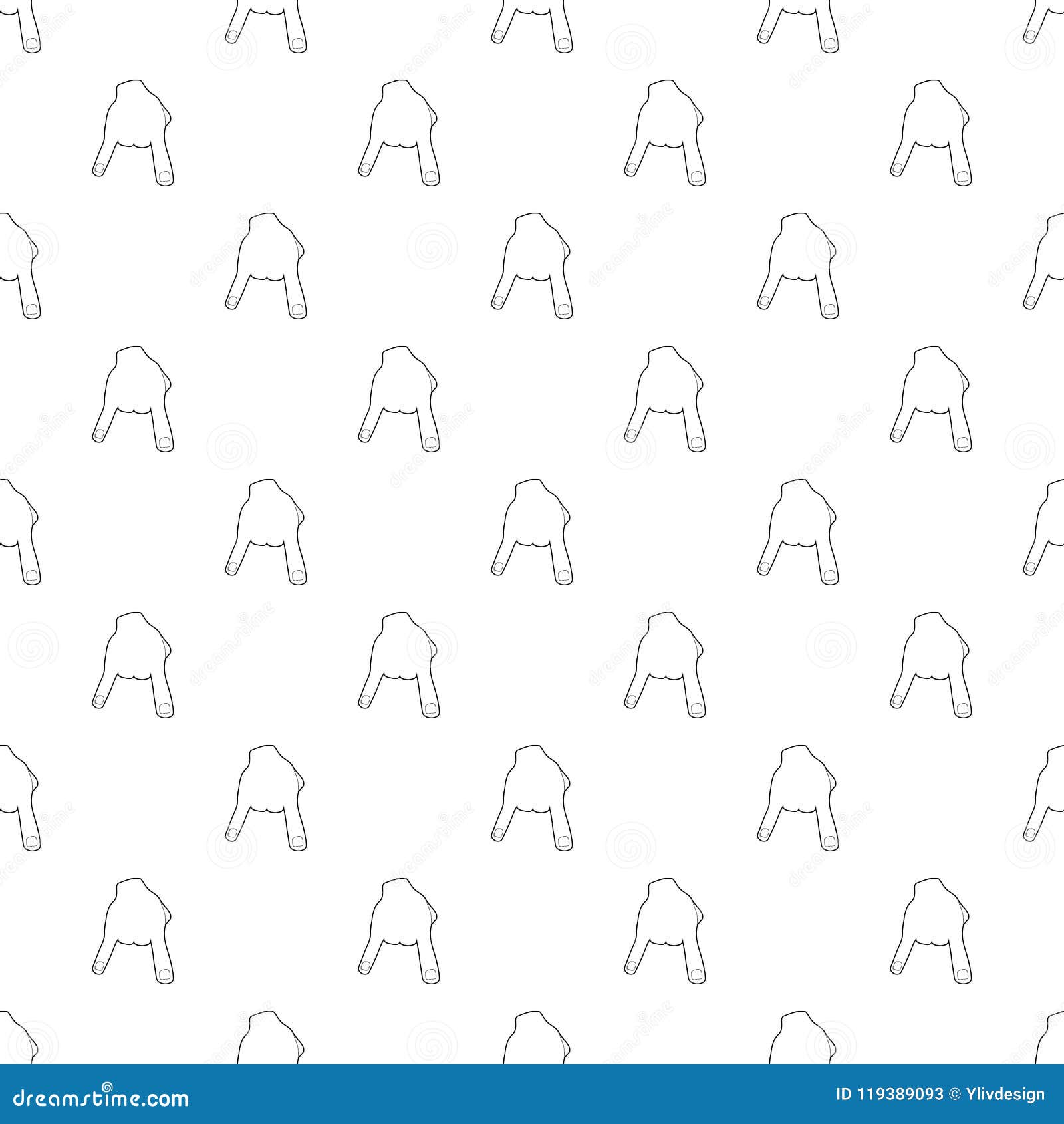 Two Fingers Pattern Vector Seamless Stock Vector - Illustration of ...