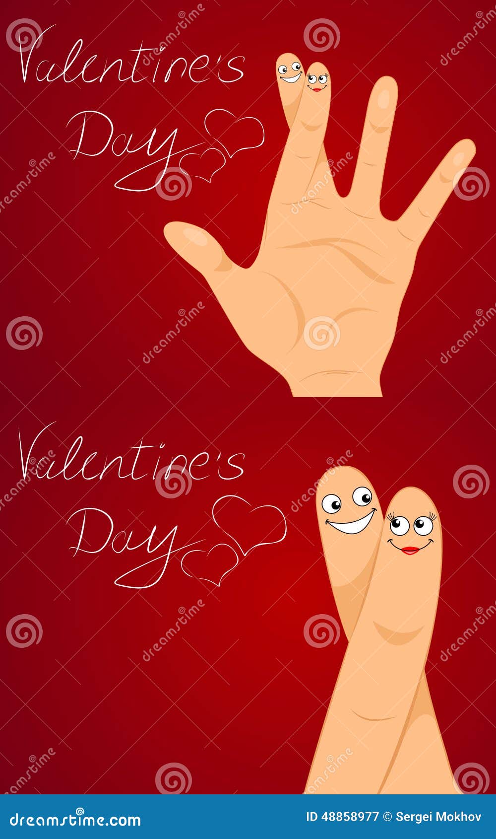 Two fingers on red stock vector. Illustration of vector - 48858977