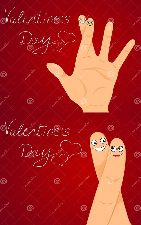 Two fingers on red stock vector. Illustration of vector - 48858977