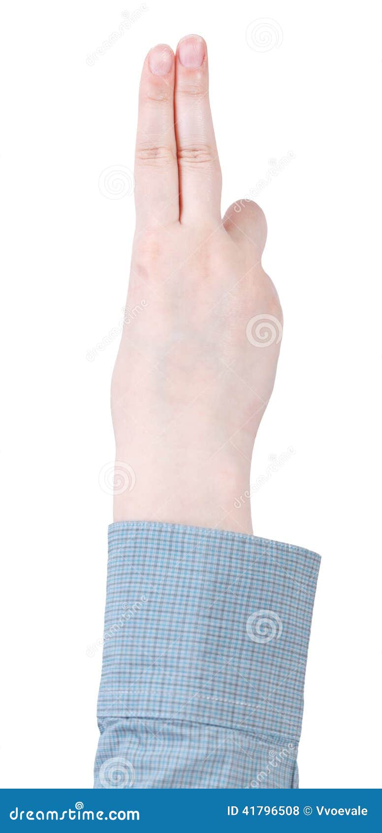 Two Fingers Salute - Hand Gesture Isolated Stock Photo - Image of ...