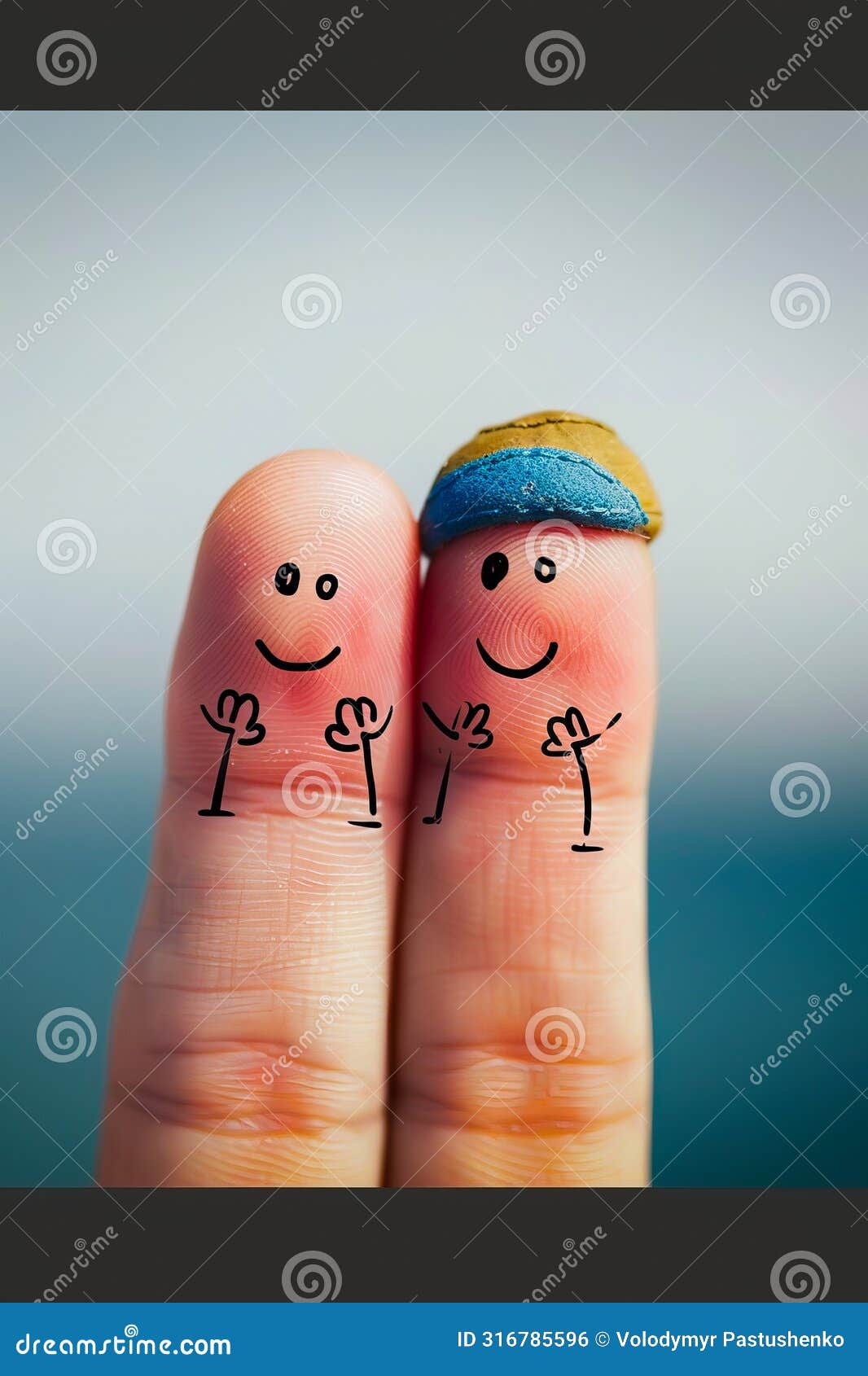 Two Fingers with a Smiley Face on Them Stock Photo - Image of smile ...