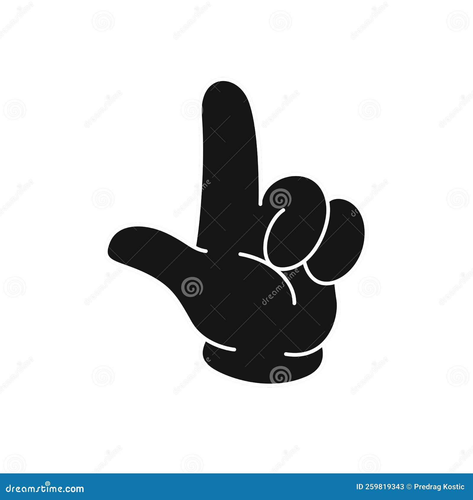 Two fingers up stock illustration. Illustration of font - 259819343