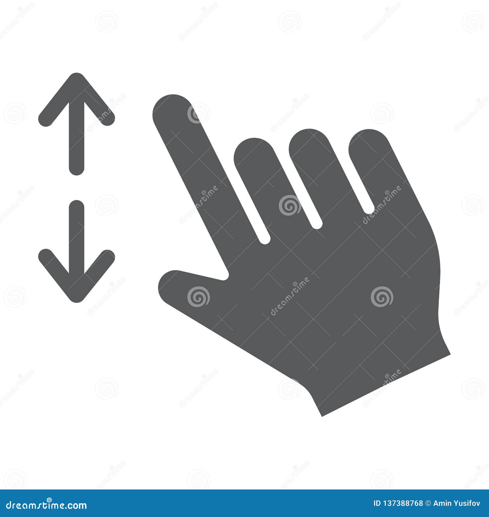 Two Fingers Zoom in Glyph Icon, Gesture and Click, Hand Sign, Vector ...