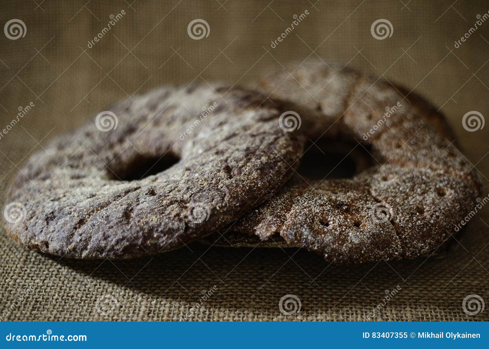 Finnish Traditional Round Ray Bread On A Crumpled White Paper Royalty ...