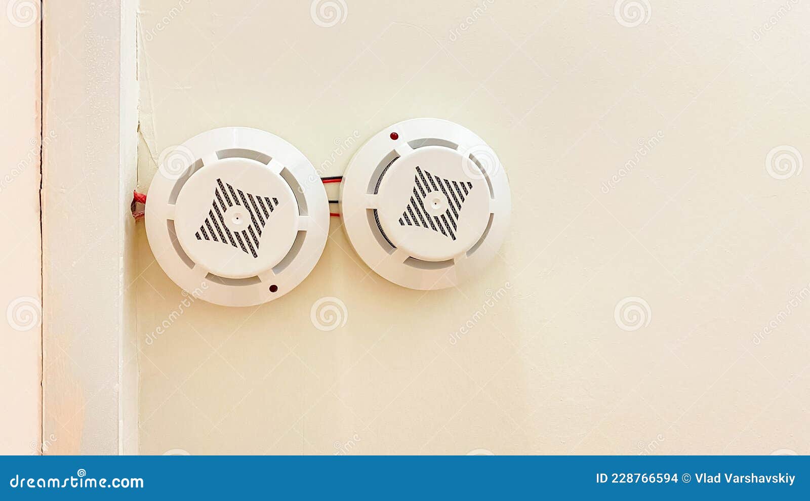 Two Fire Detectors Installed on the Ceiling Stock Photo - Image of leak ...