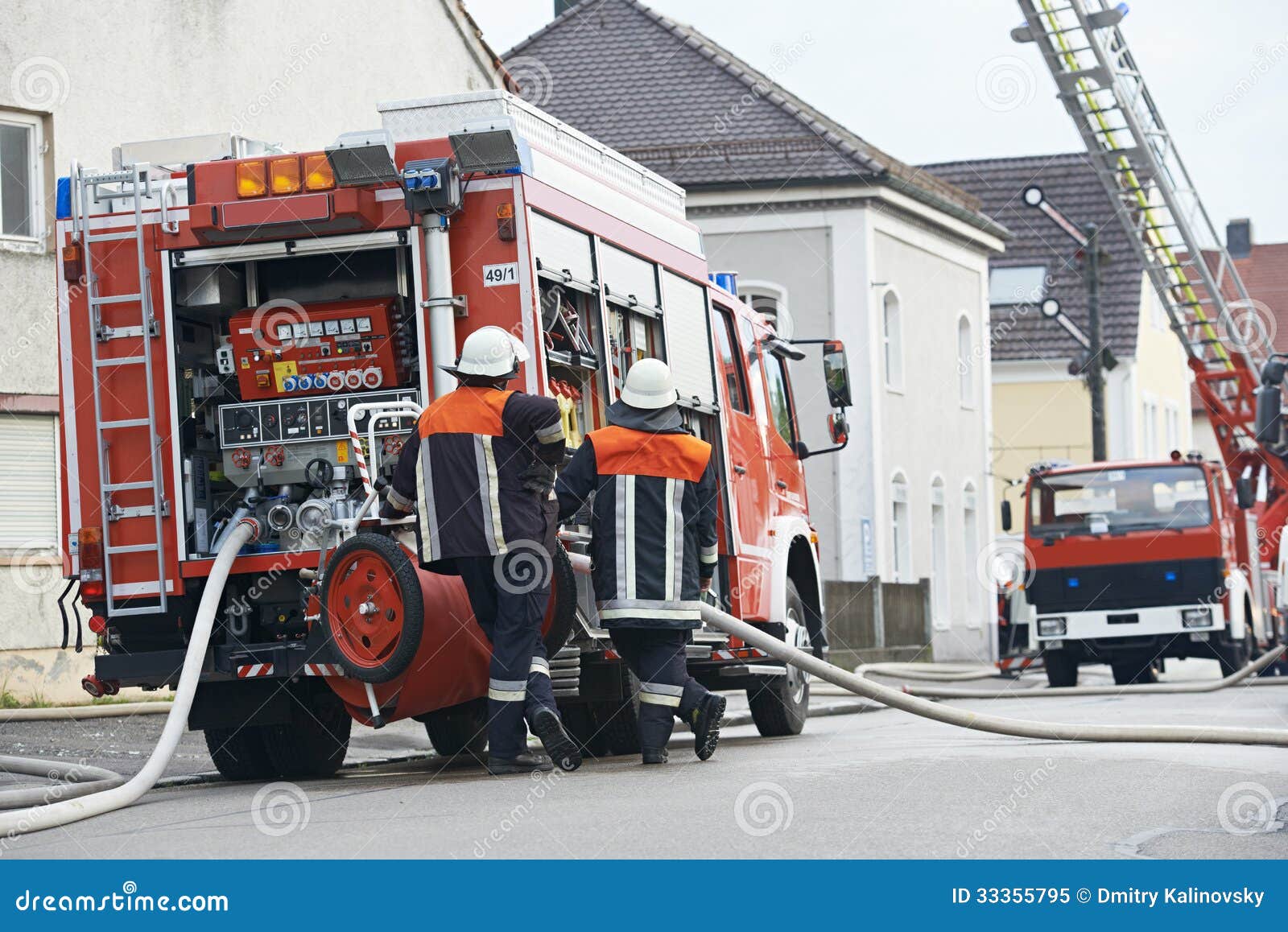 Two fire men on duty stock image. Image of fire, instructor - 33355795